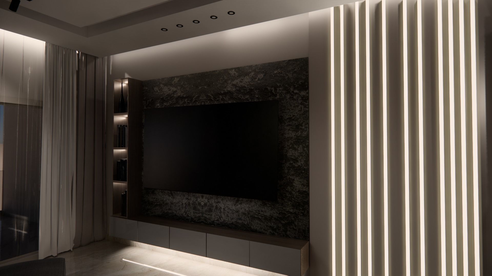 Interior TV Unit 3D model animated | CGTrader
