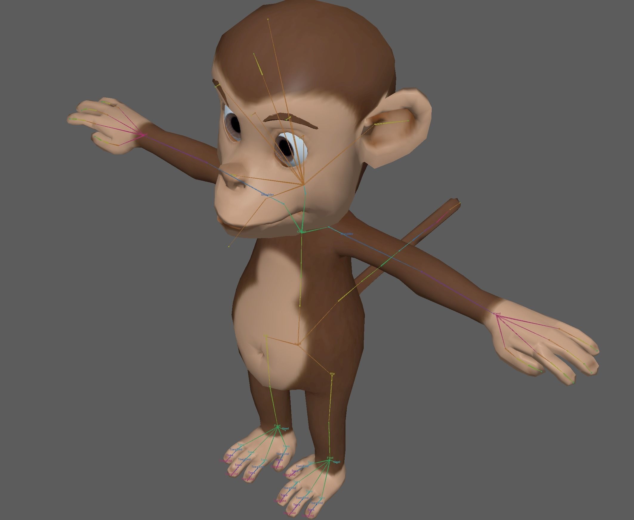 3D model Cute Cartoon Monkey Rig VR / AR / low-poly | CGTrader