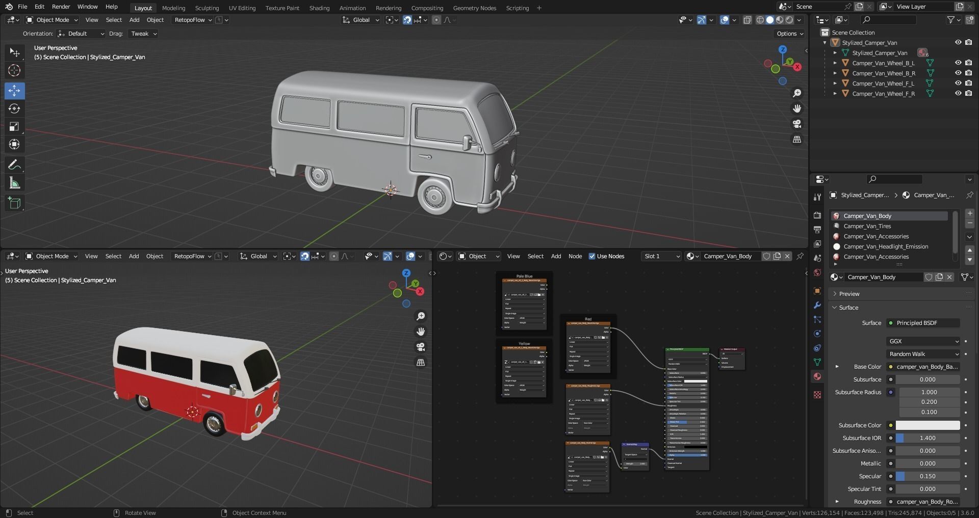 Stylized Camper Van 3D model | CGTrader