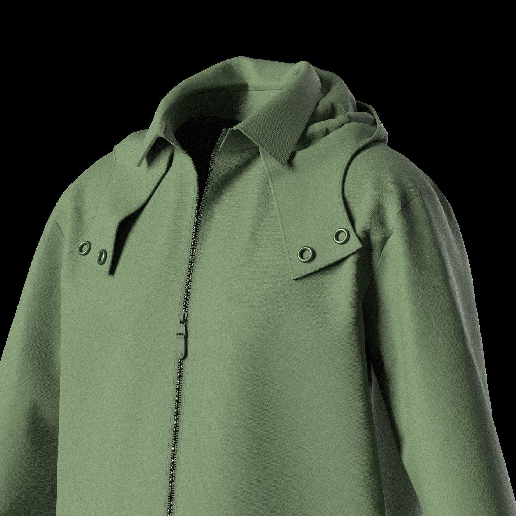 clo3D parka jacket 3D model | CGTrader