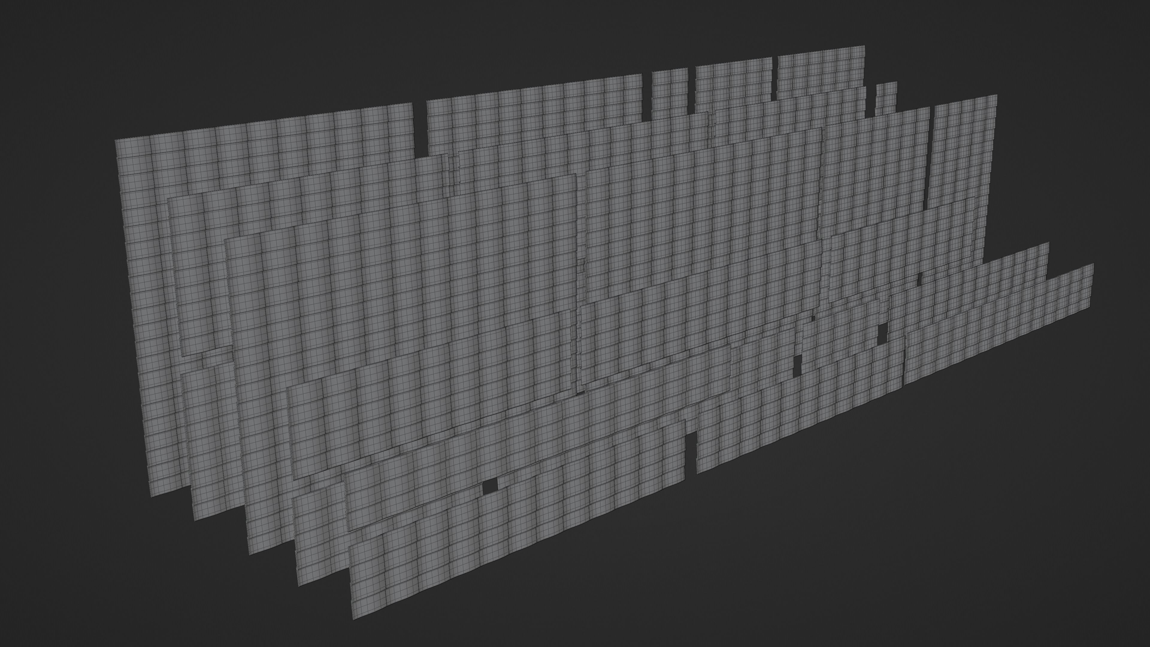 Wall panels set stained lining set 3D model | CGTrader