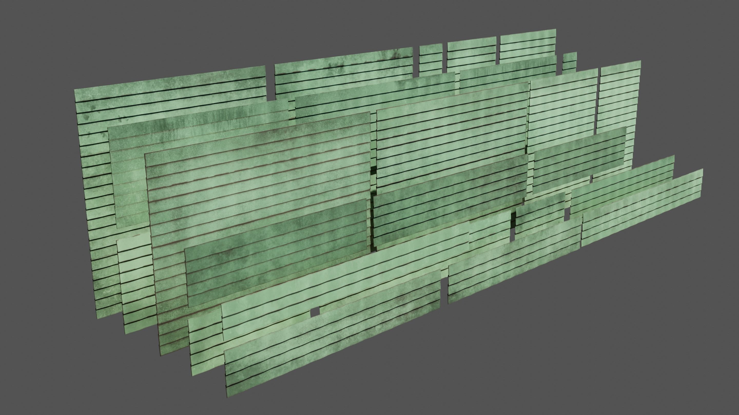 Wall panels set stained lining set 3D model | CGTrader
