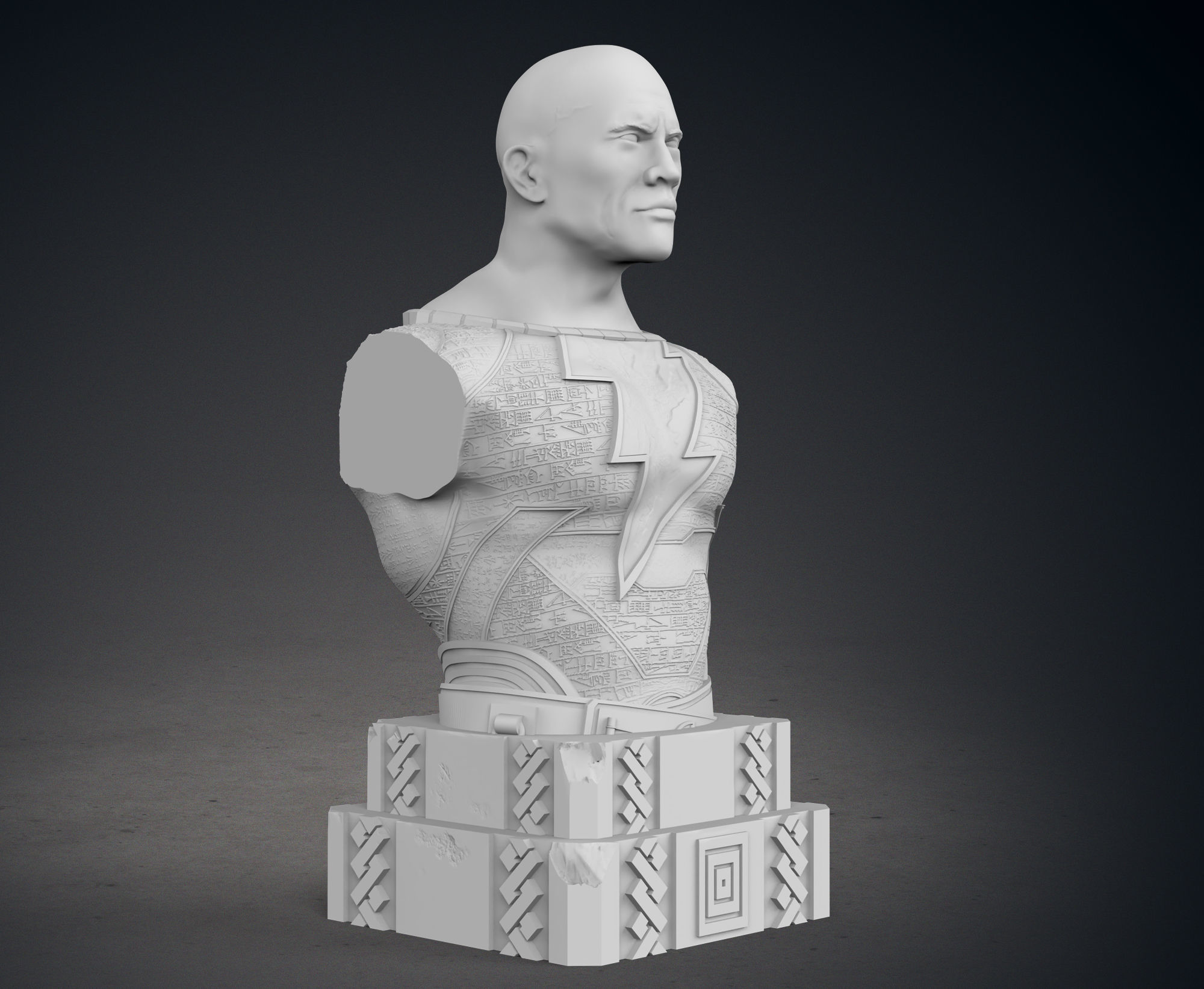 Black Adam Bust 3D model 3D printable | CGTrader