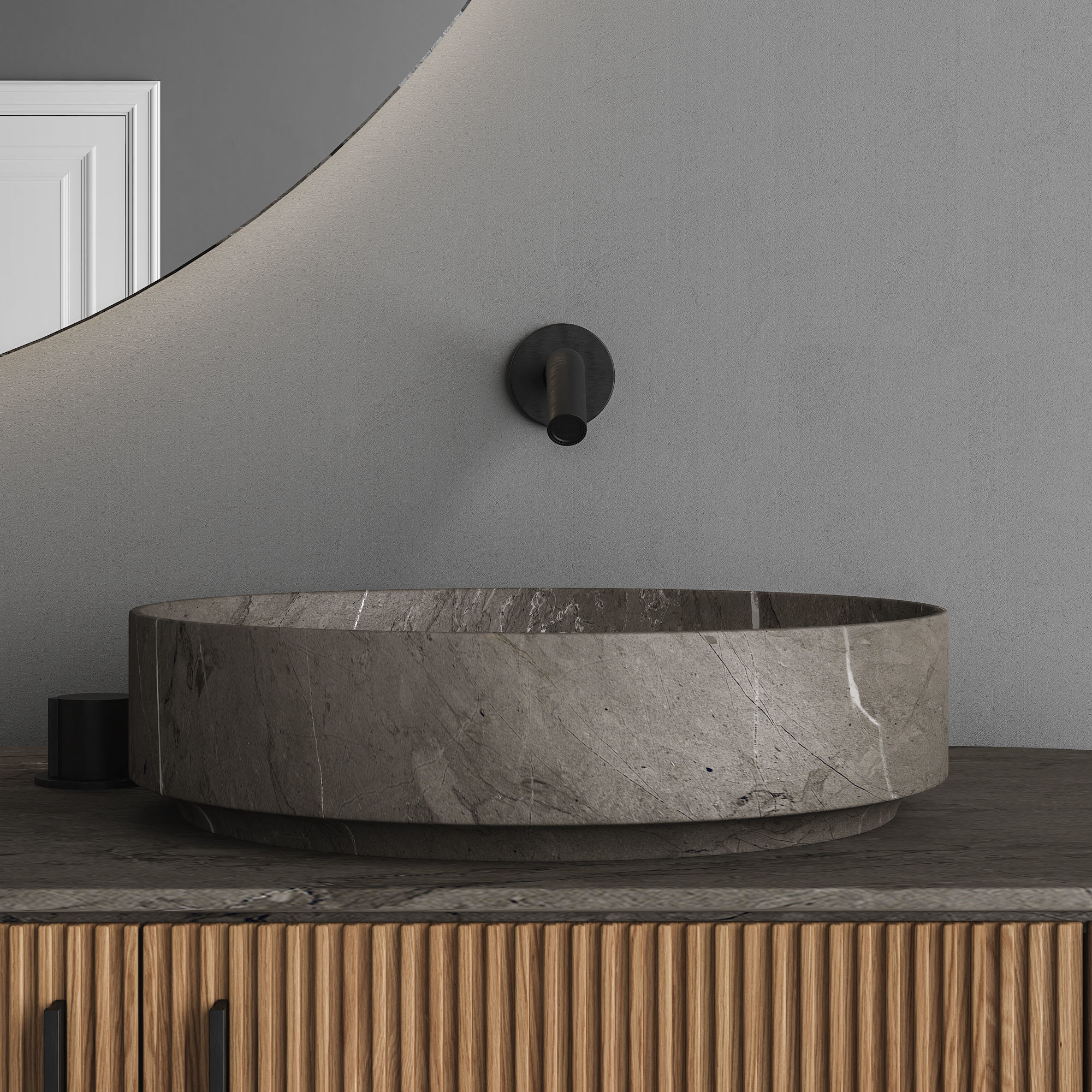 Inbani Grate Round Furniture Unit Set 1 3D model | CGTrader