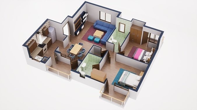 3D Floor Plan Model 37 3D model | CGTrader