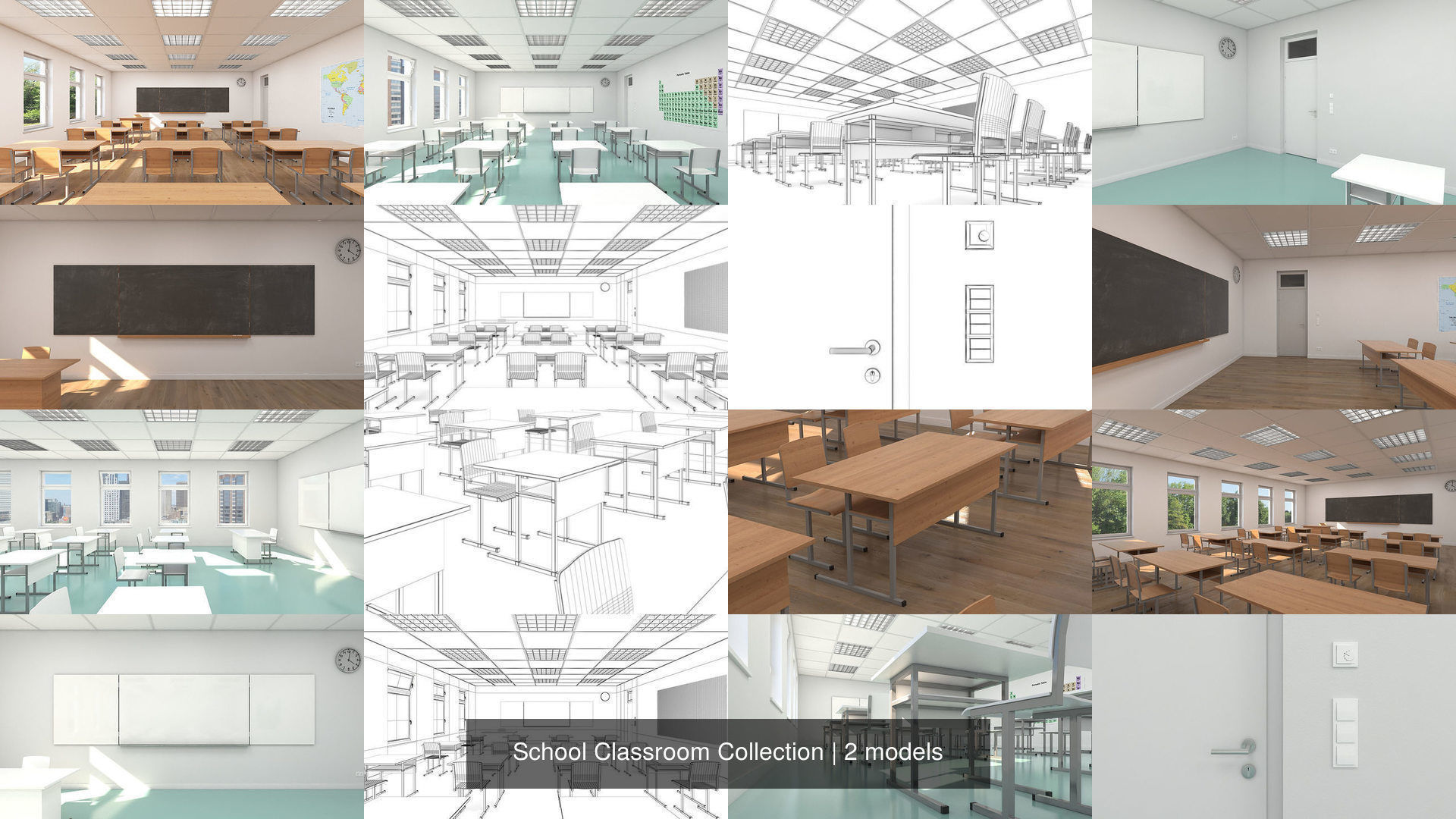 School Classroom Collection | CGTrader