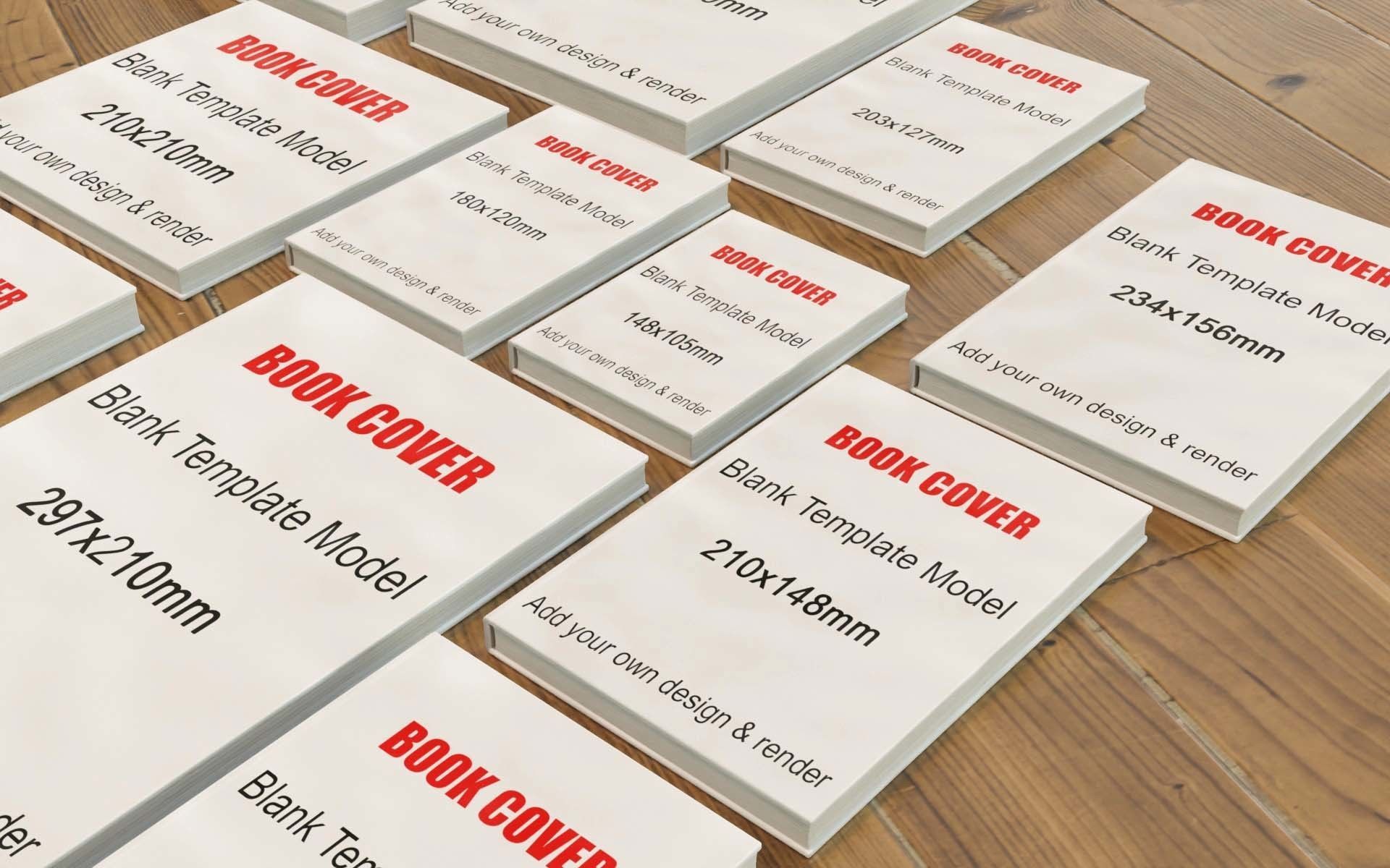 3D model Books - 7 Sizes Blank Book Template Files 3D Model Blender VR ...