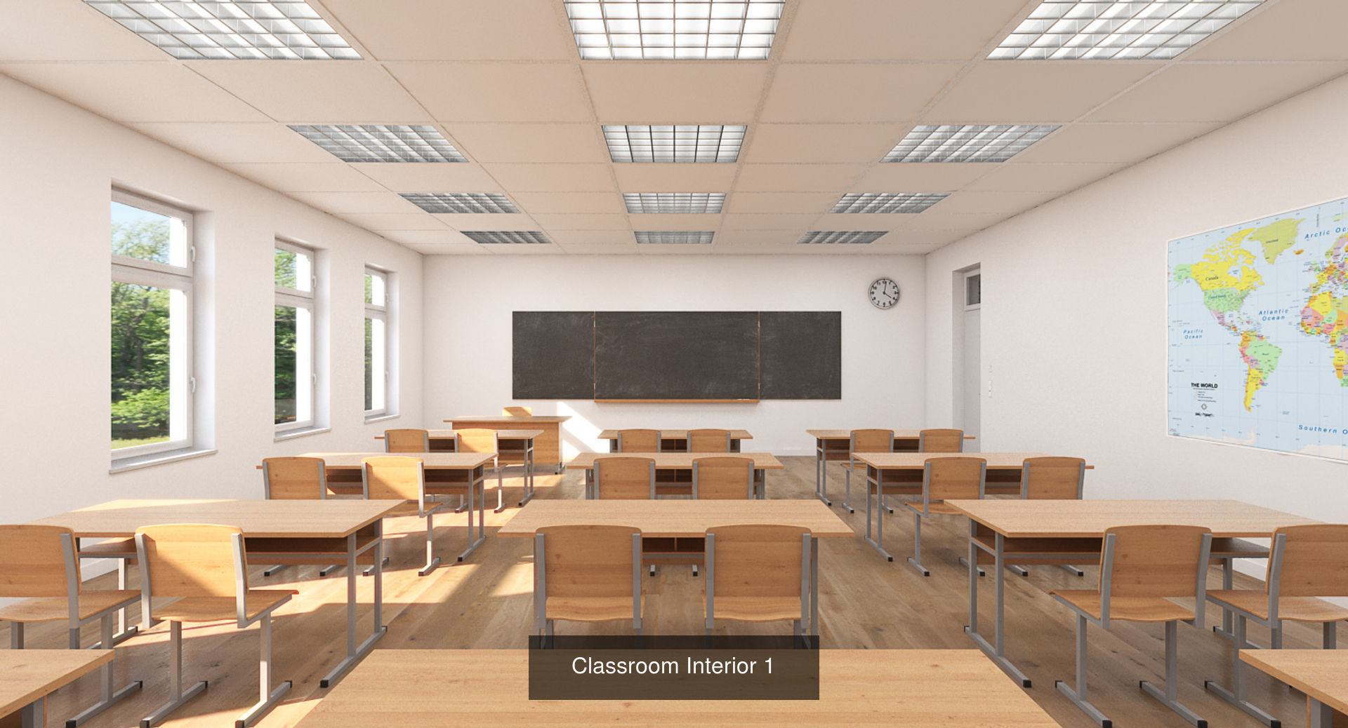 School Collection 3 lockers wall decal | CGTrader