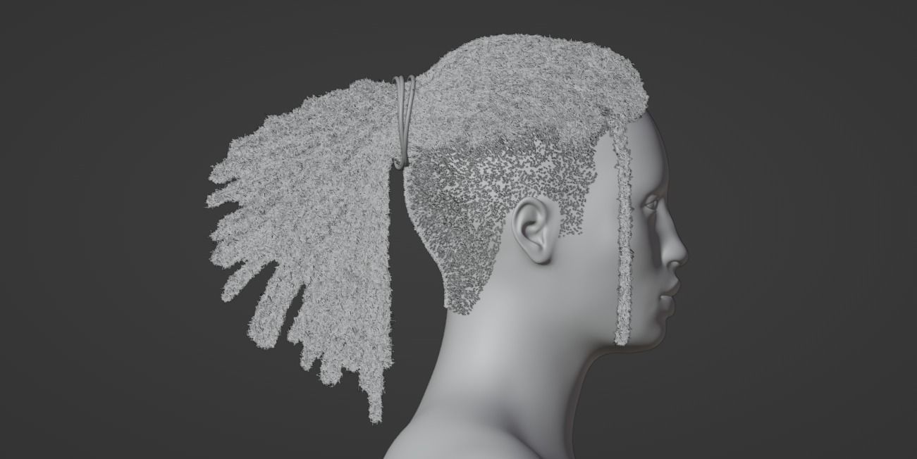 Dreads Ponytail with Fade 3D model | CGTrader
