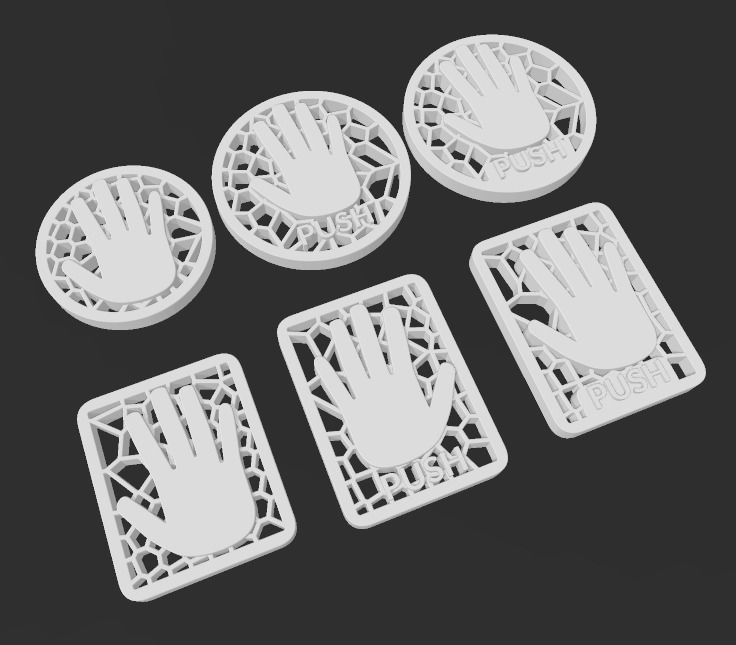 Door Push signs 3D model 3D printable | CGTrader