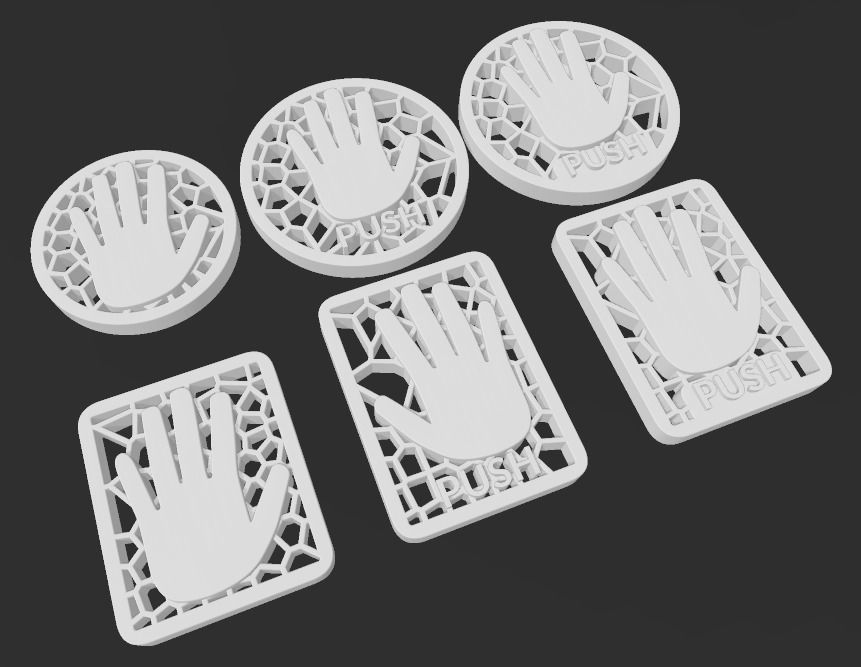 Door Push signs 3D model 3D printable | CGTrader