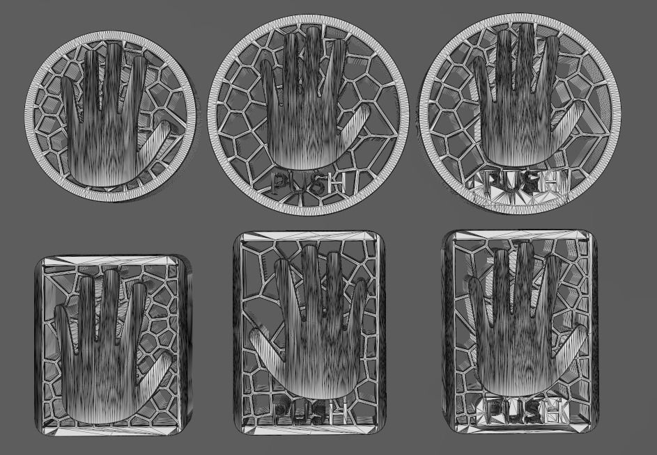 Door Push signs 3D model 3D printable | CGTrader