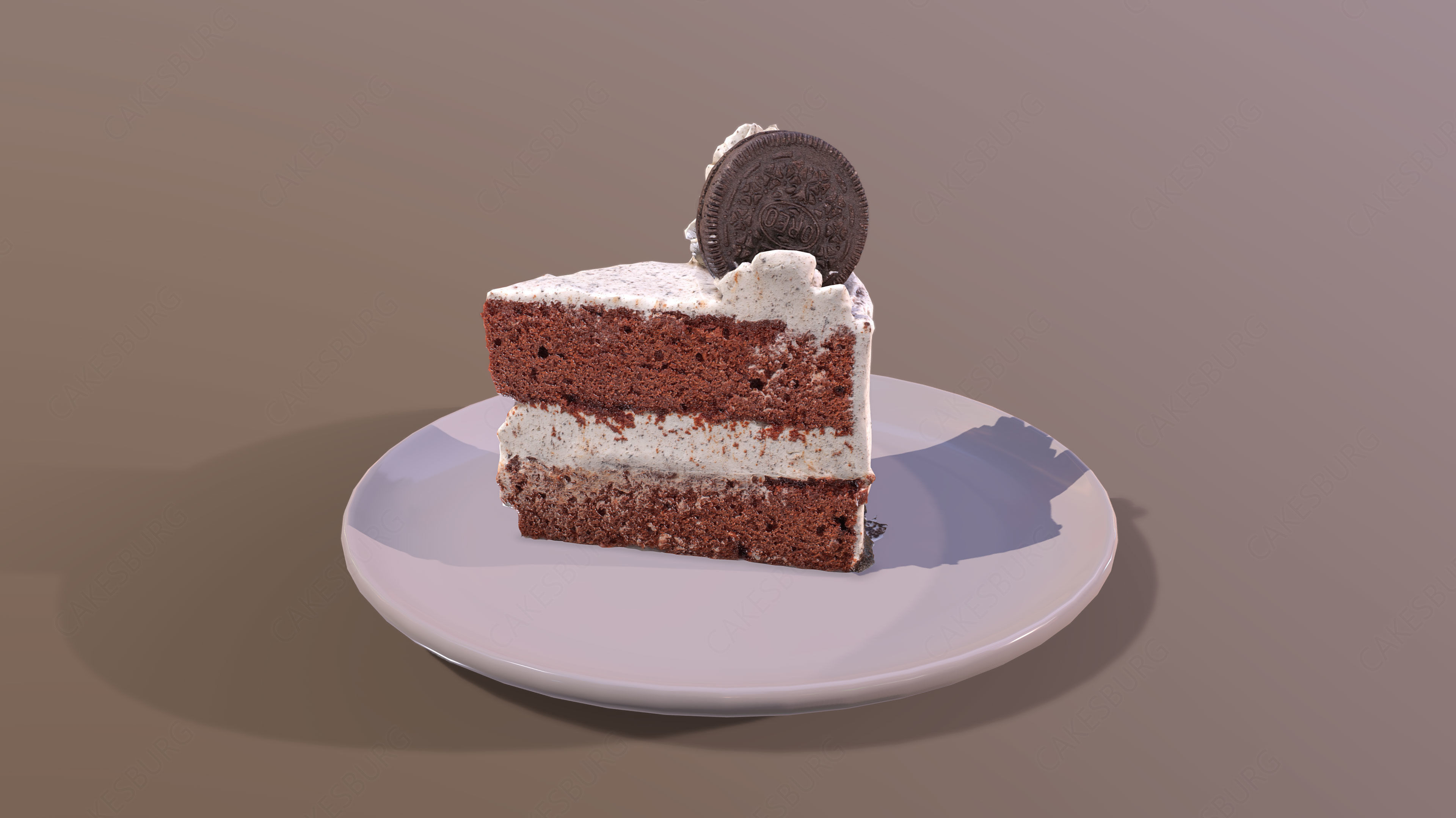 3D model A Slice of Oreo Cookie Cake VR / AR / low-poly | CGTrader
