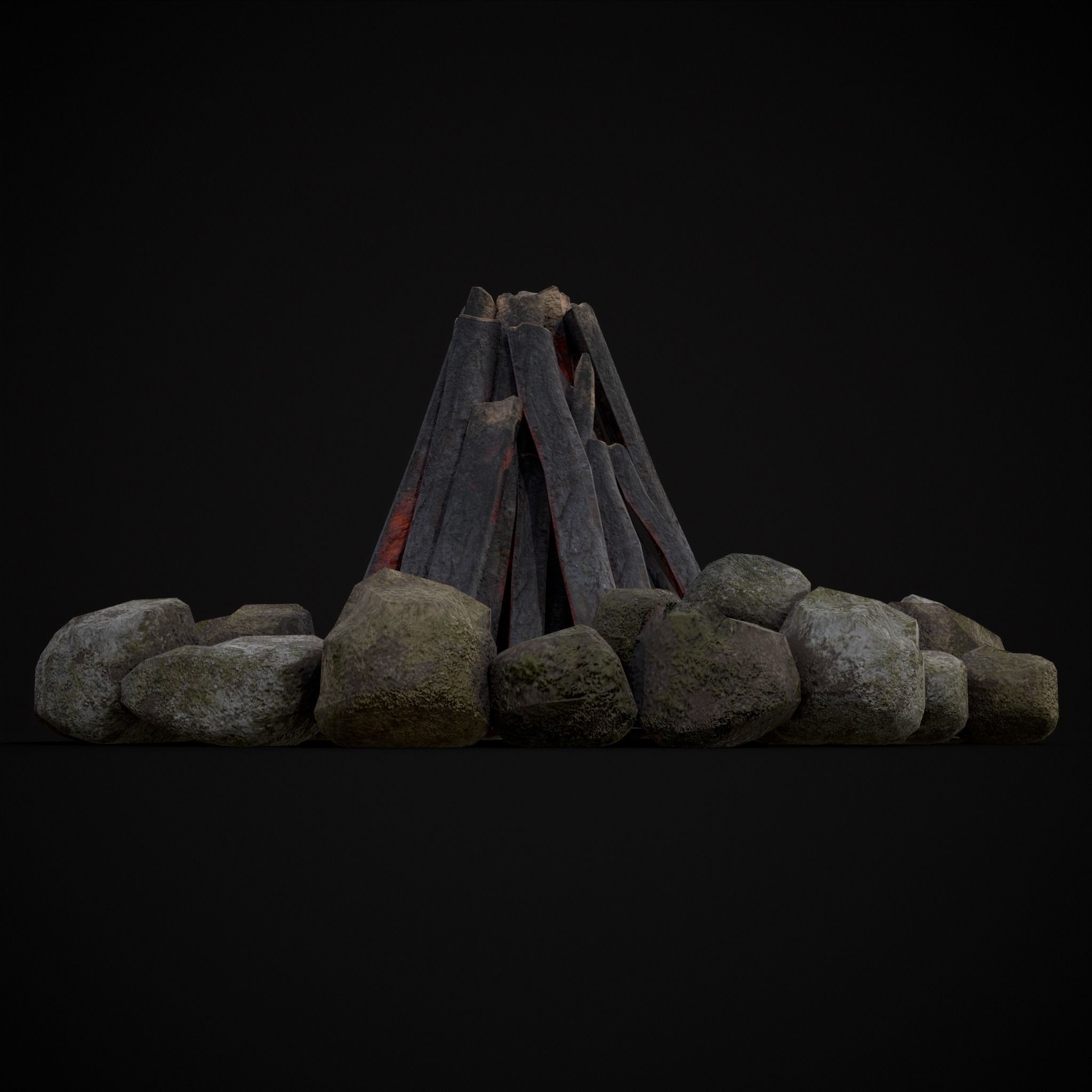 3D model Small Round Camp Fire VR / AR / low-poly | CGTrader