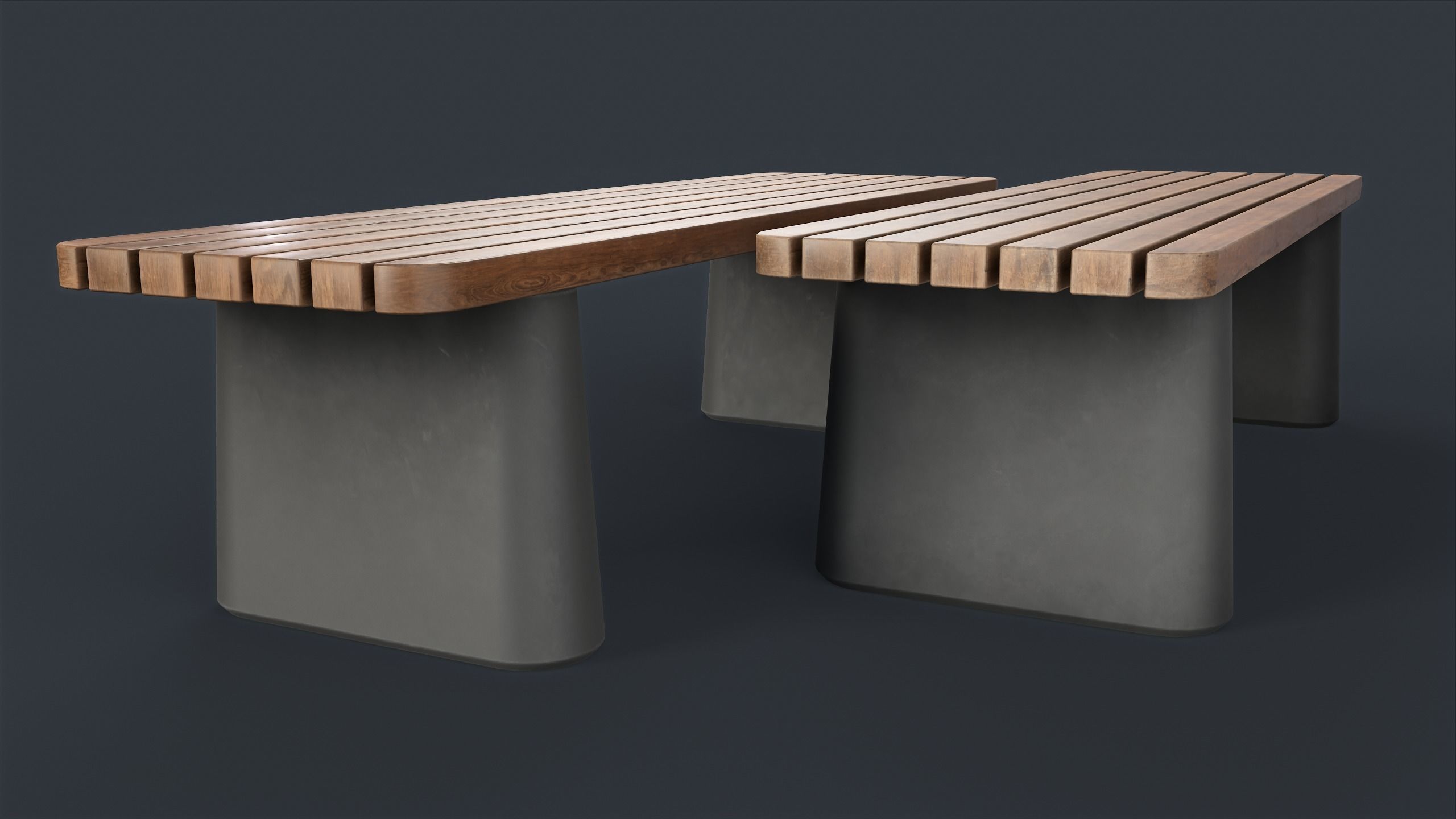 3D model Modern Outdoor Bench 48 PBR Game Ready VR / AR / low-poly ...