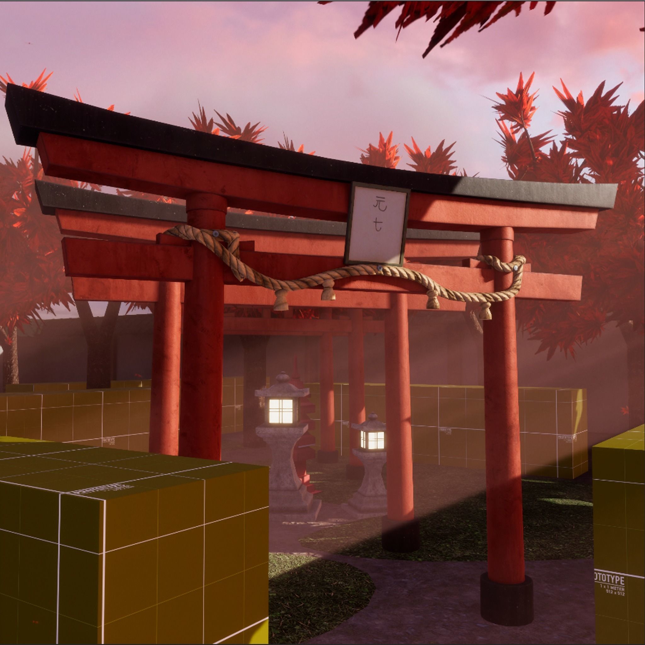 3D model Japanese Gate Red Torii Low poly VR AR VR / AR / low-poly ...