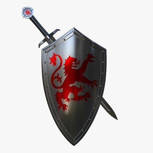 3D model Knight Shield and Sword VR / AR / low-poly | CGTrader