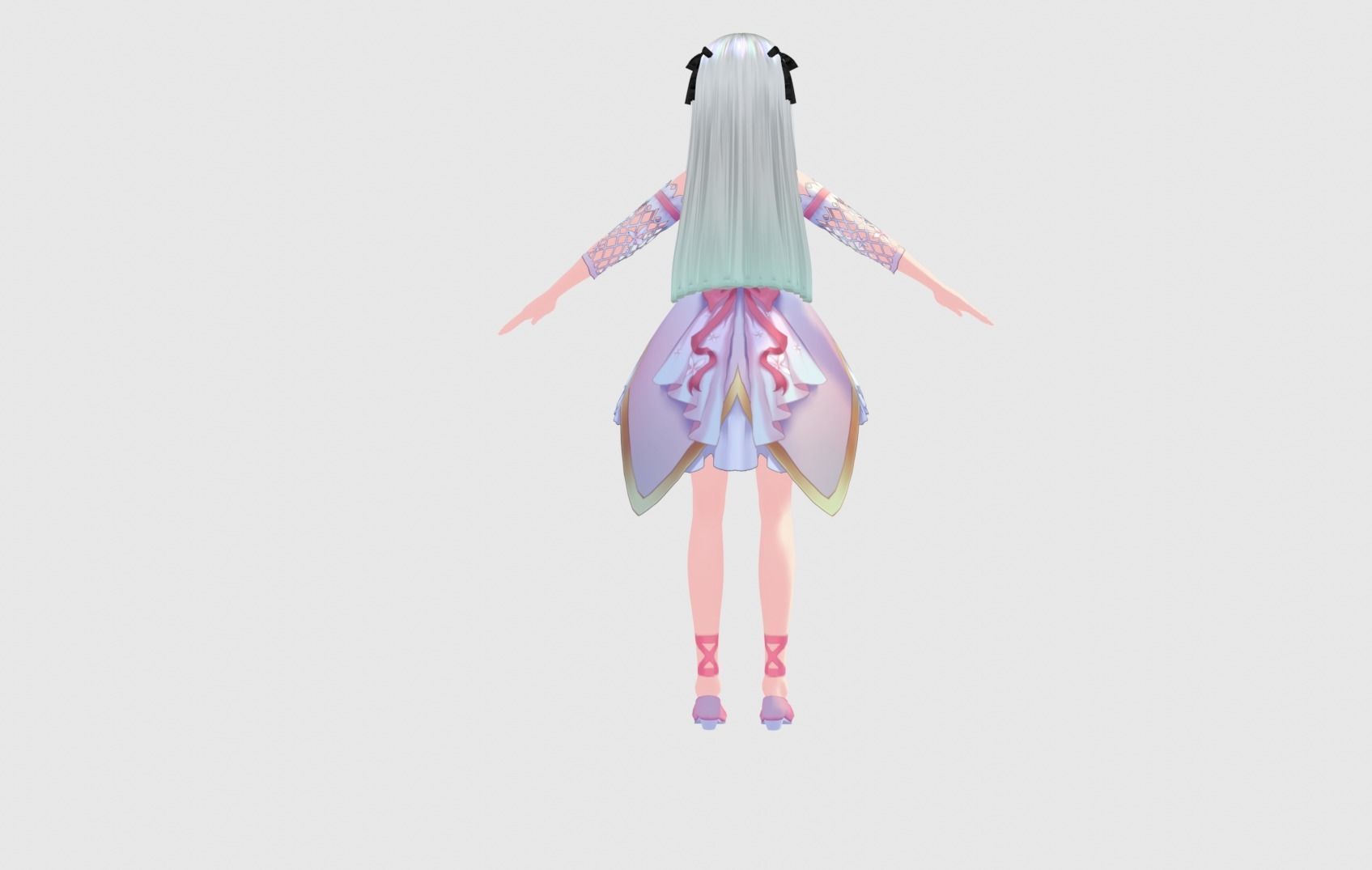 3D model Rigged Serene Anime Girl 3D VRM VROID VRCHAT Model VR / AR ...