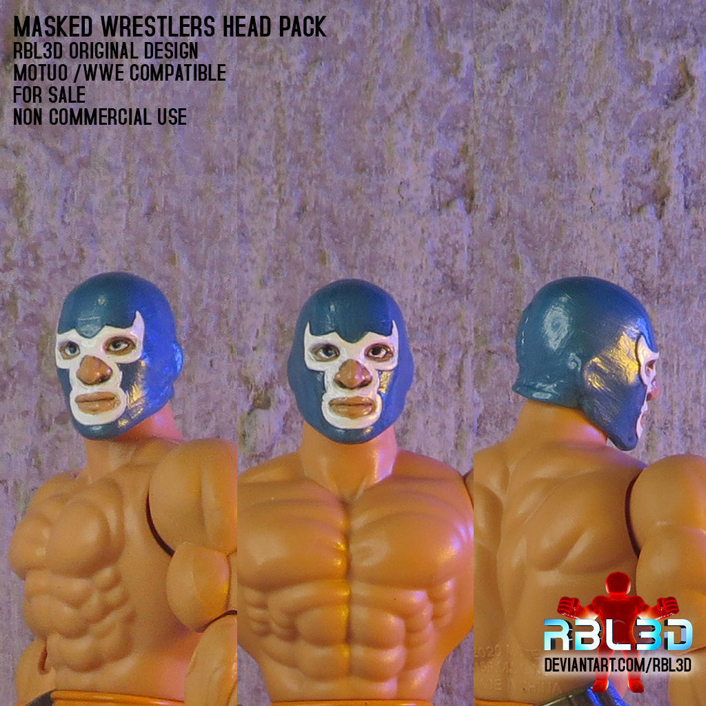 Masked Wrestlers Heads pack 1 -Motuo and WWE compatible- 3D model 3D ...