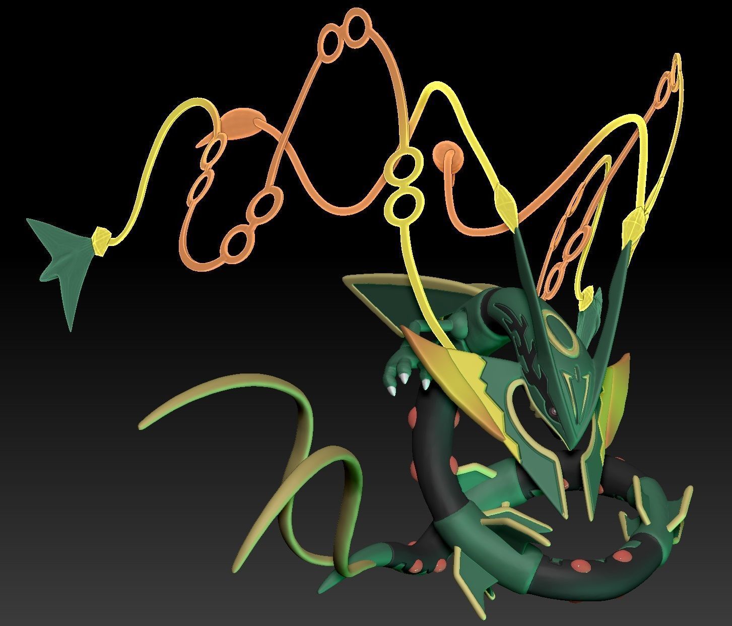 Pokemon Rayquaza Mega Evolution 3D model 3D printable | CGTrader