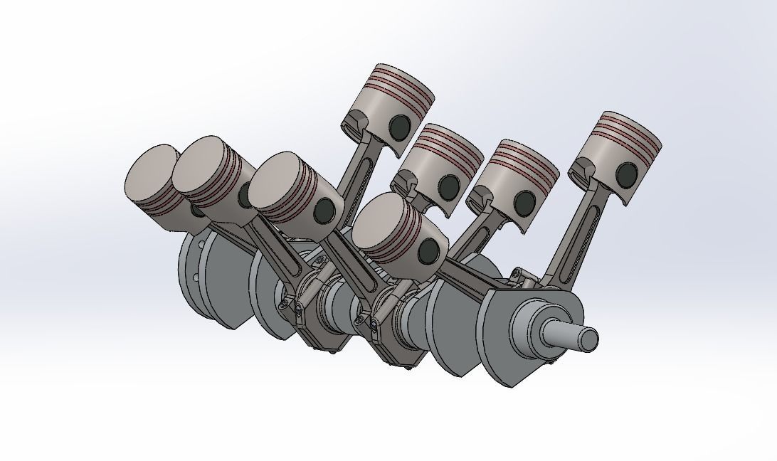 V8 engine crankshaft 3D model animated | CGTrader