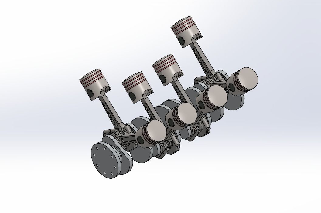 V8 engine crankshaft 3D model animated | CGTrader