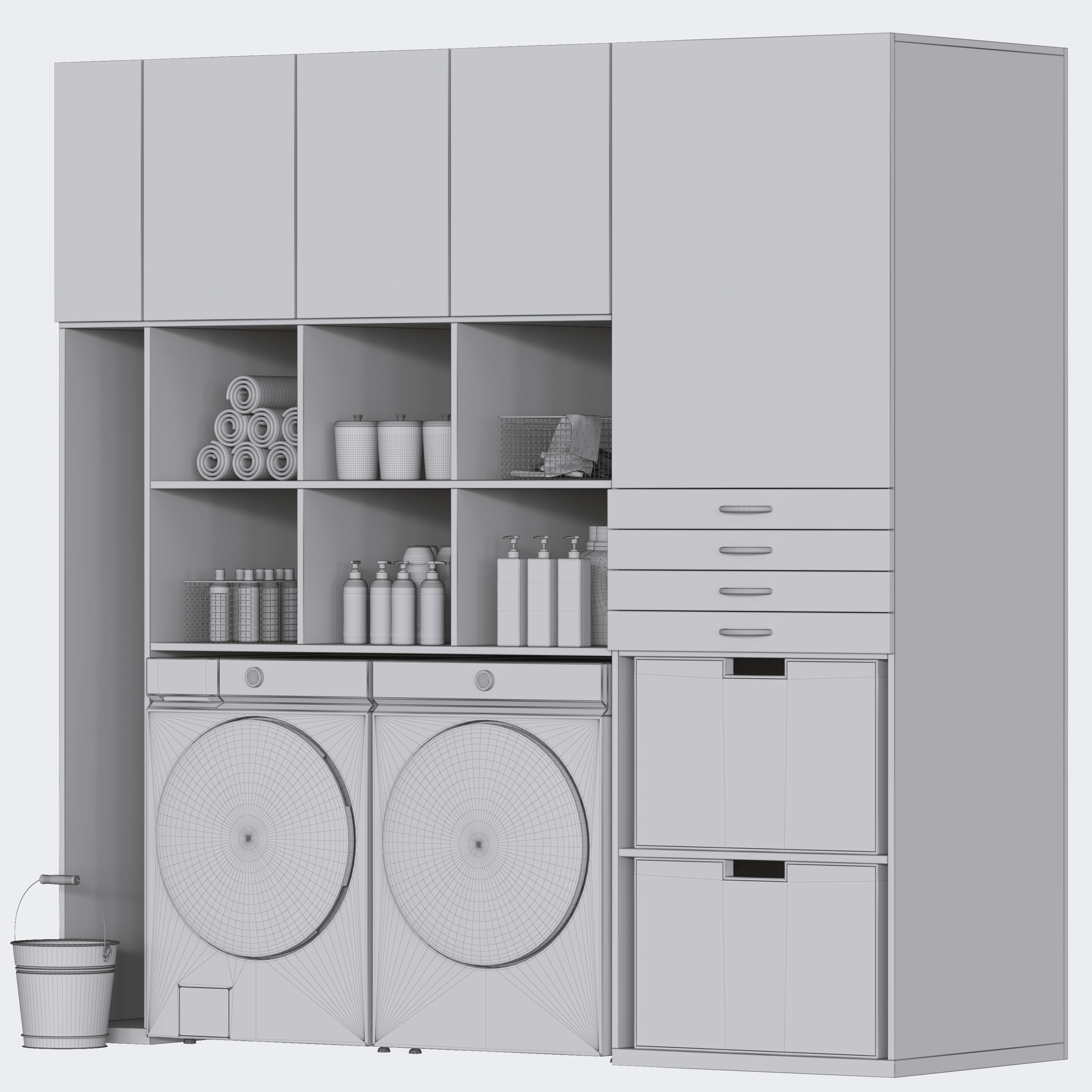 Laundry Room Set 01 3D model | CGTrader