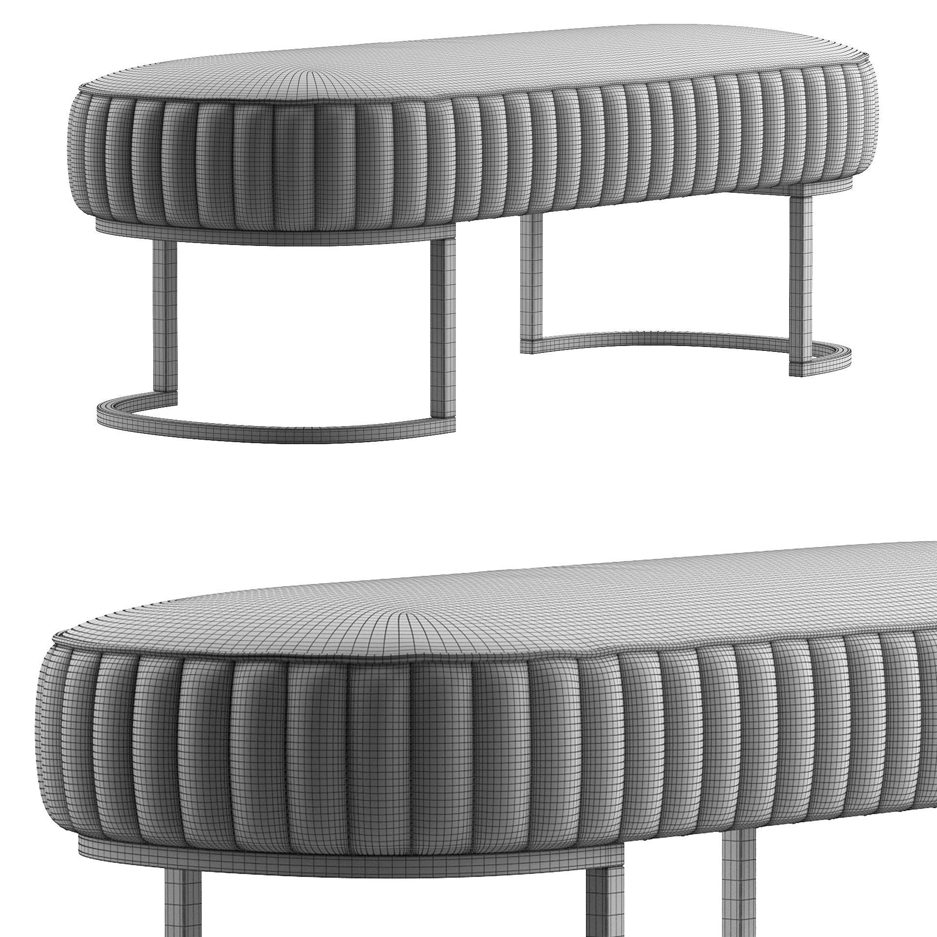 Leather Upholstered Bench 3D model | CGTrader
