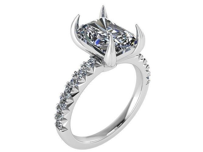 Big Square diamond ring 2735 3D print model 3D model 3D printable ...