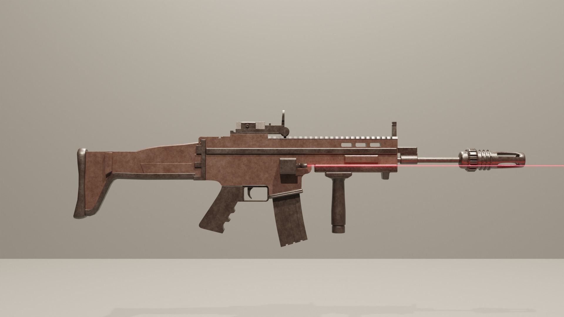 Military assault rifle 3D model | CGTrader
