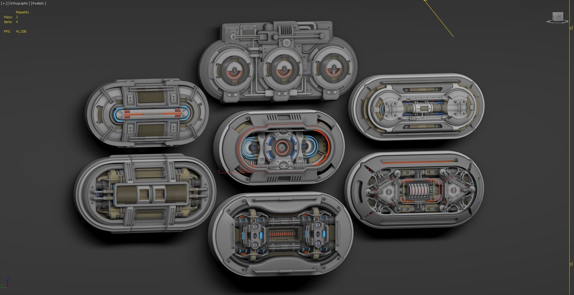 Sci-Fi Kitbash Hard Surface subdivision ready 3D model | CGTrader