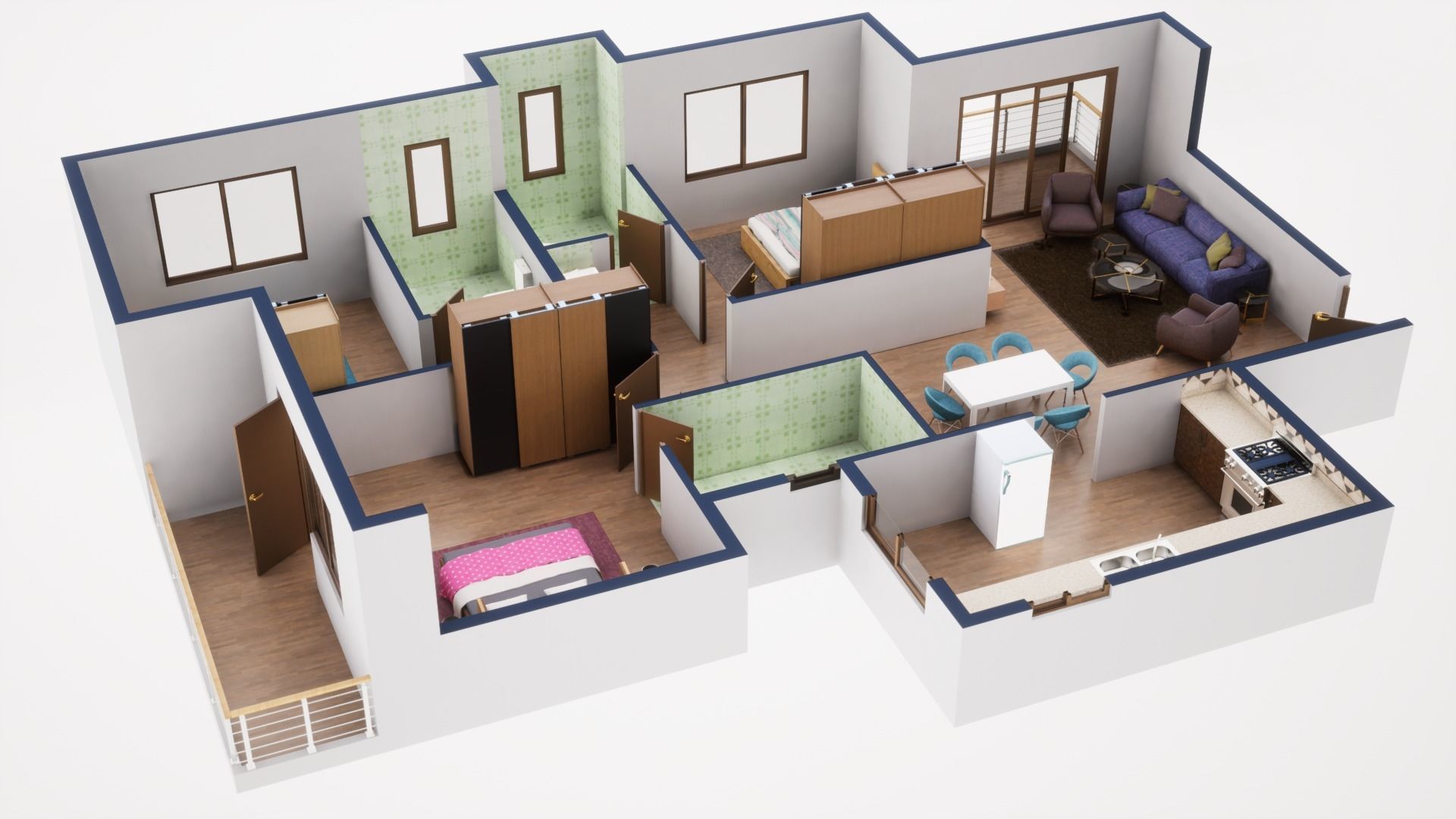 3D Floor Plan Model 46 3D model | CGTrader