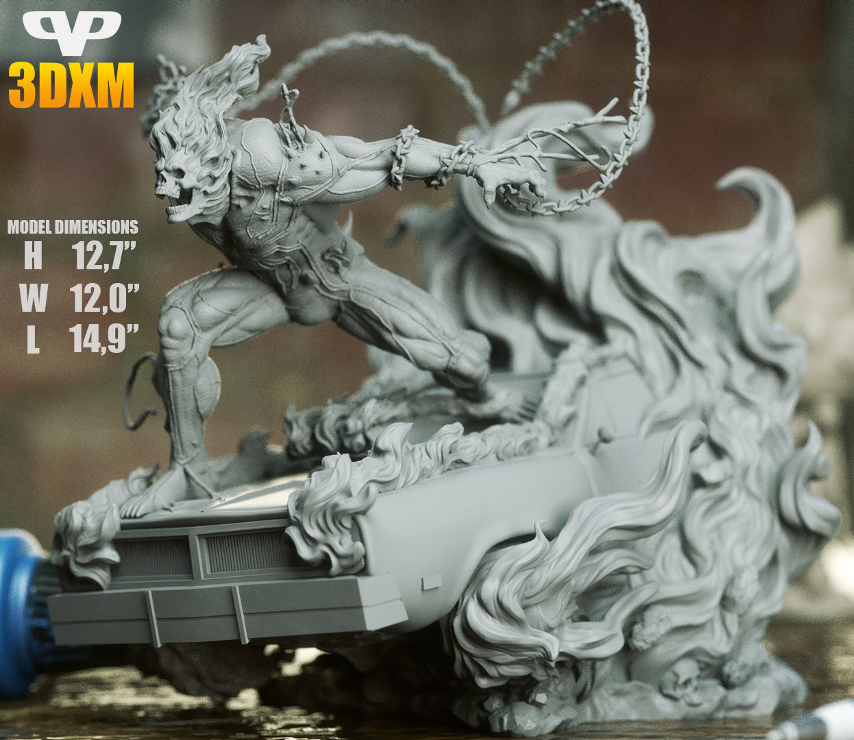 Venomized Ghost Rider STL for 3D Printing ChibiSTL 3DXM 3D model 3D ...