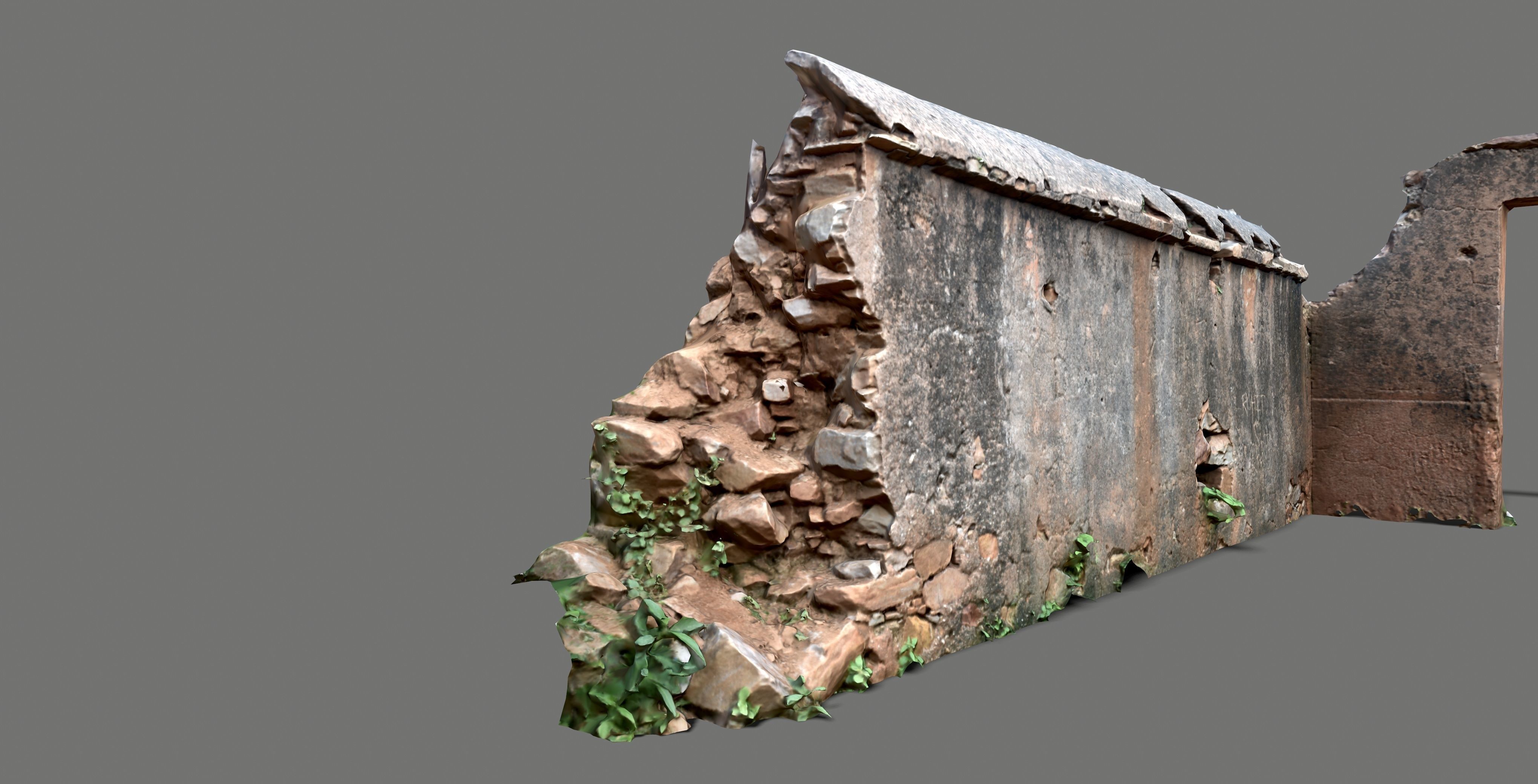 3D model Scanned Broken Wall VR / AR / low-poly | CGTrader