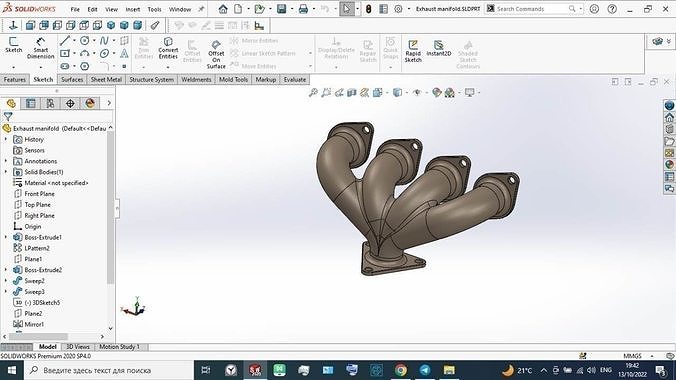 Exhaust manifold 3D model | CGTrader