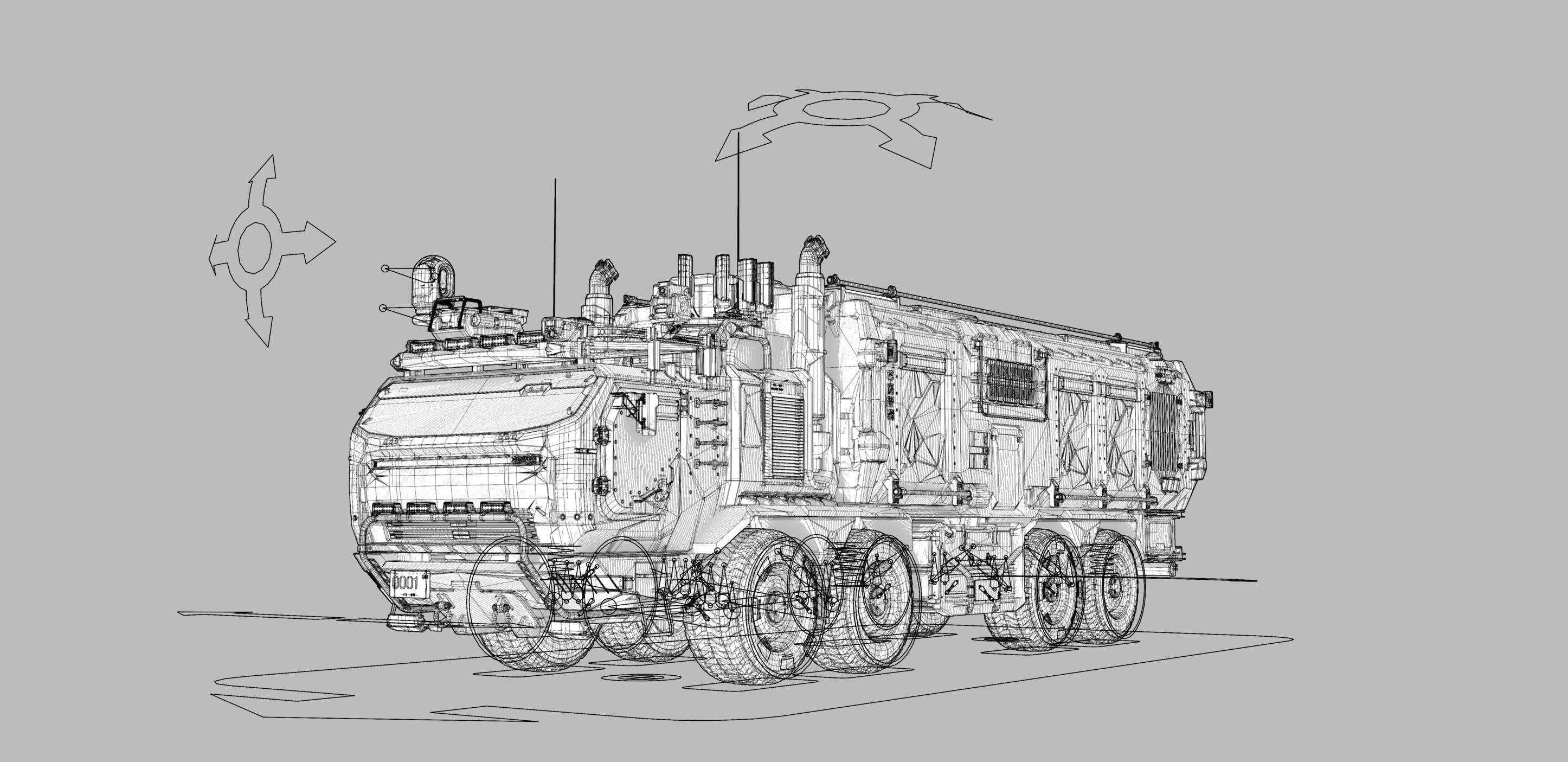 military cyber track 3D model rigged | CGTrader