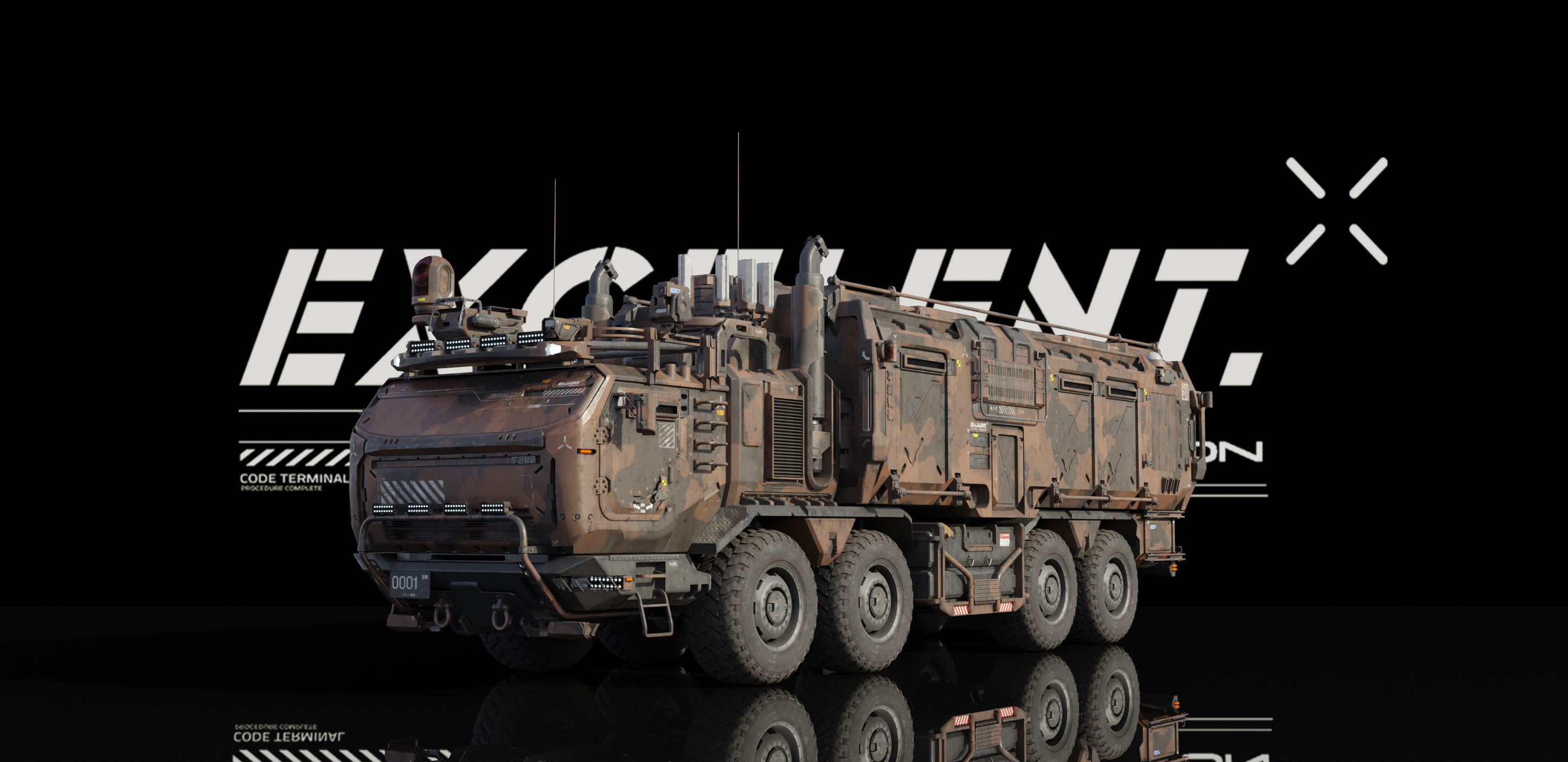 military cyber track 3D model rigged | CGTrader