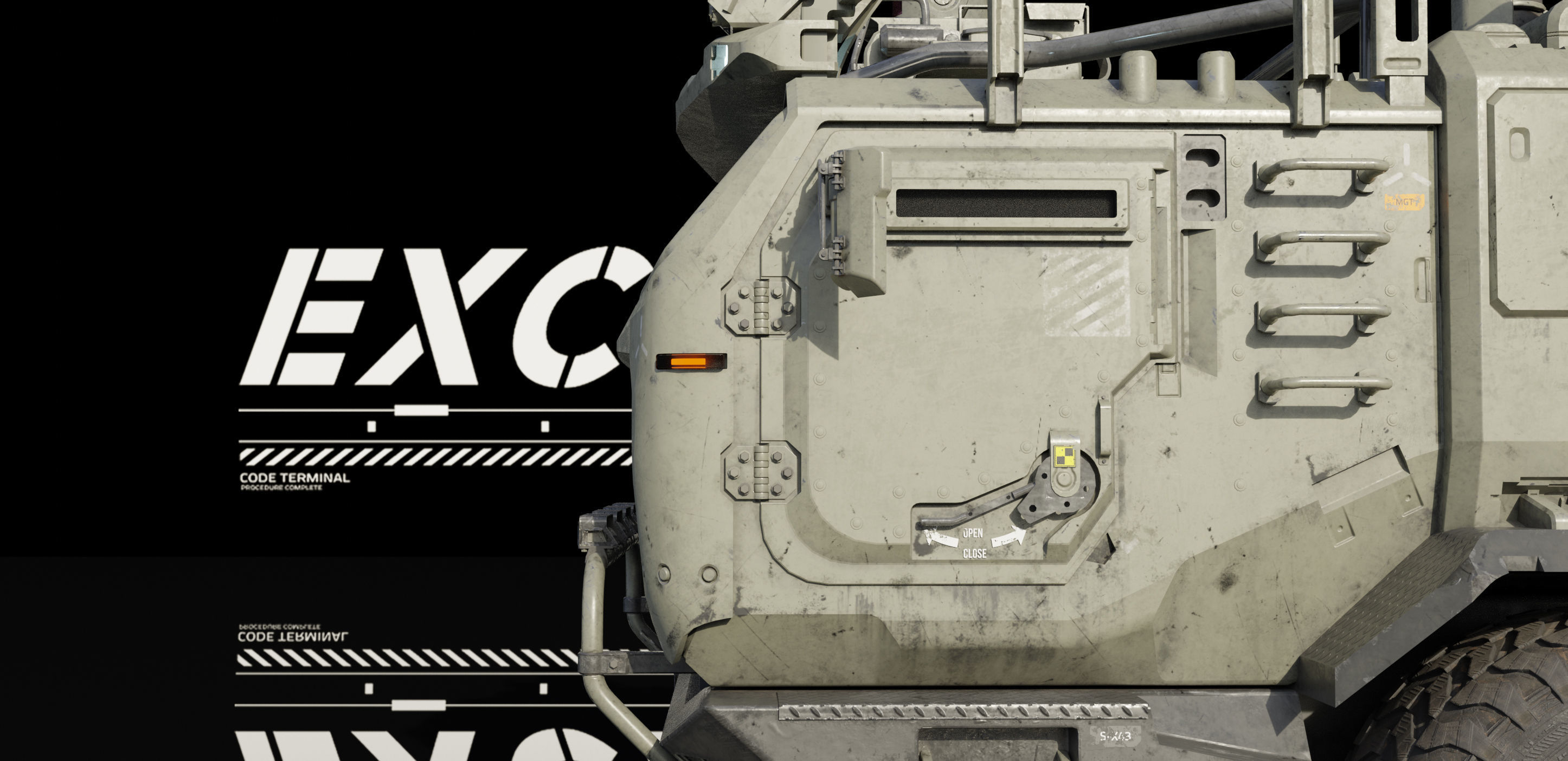 military cyber track 3D model rigged | CGTrader