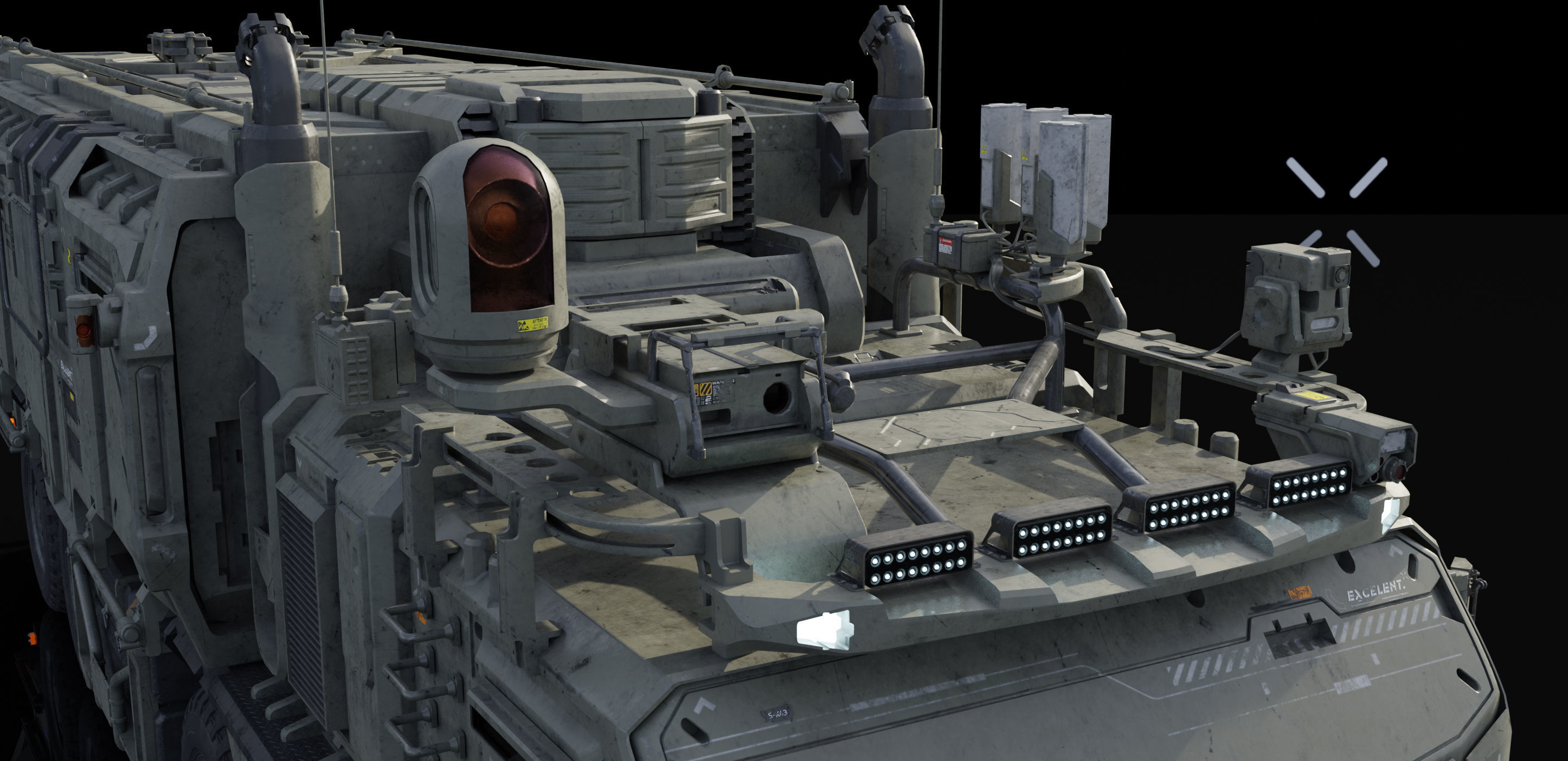 military cyber track 3D model rigged | CGTrader