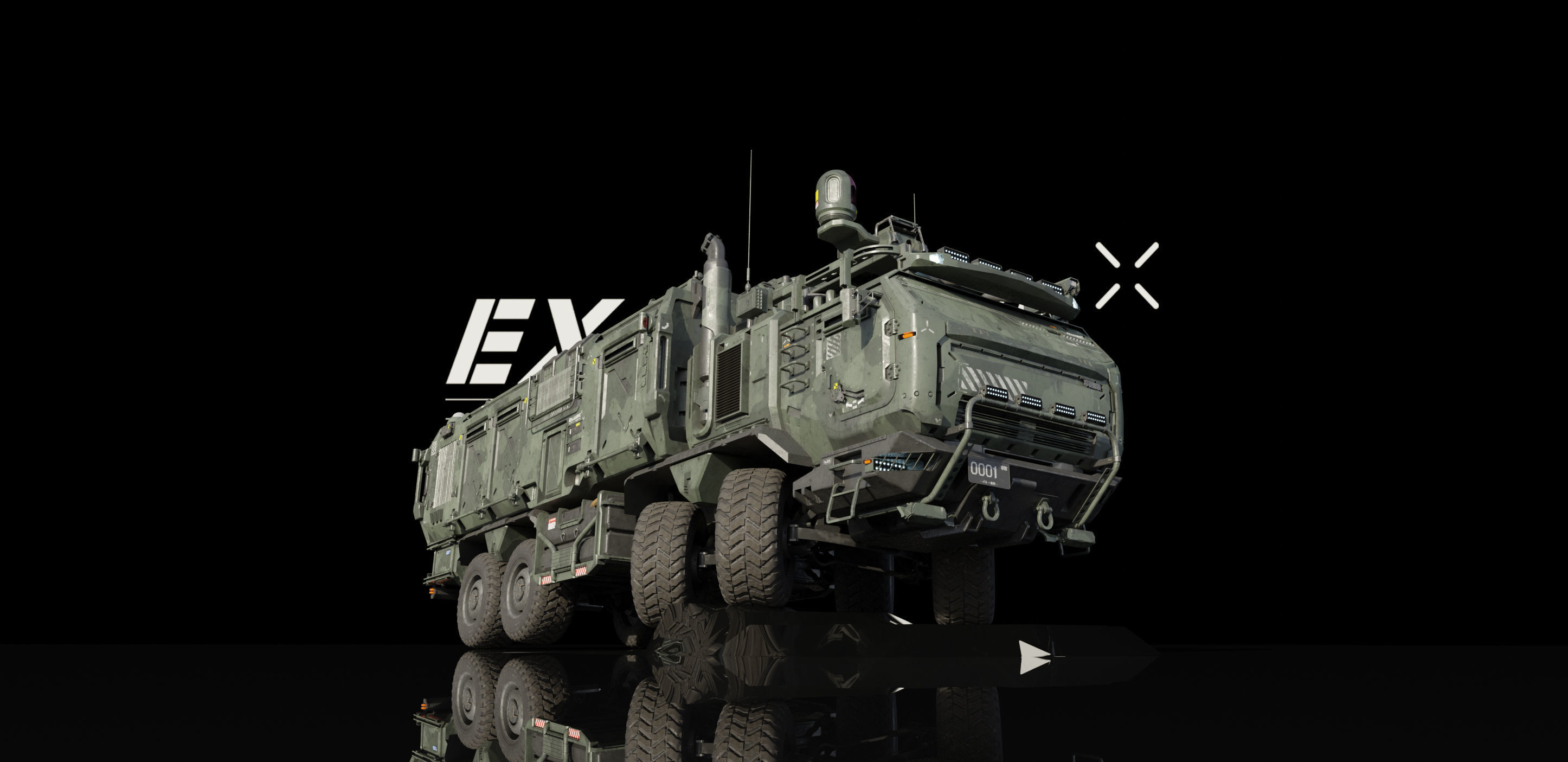 military cyber track 3D model rigged | CGTrader