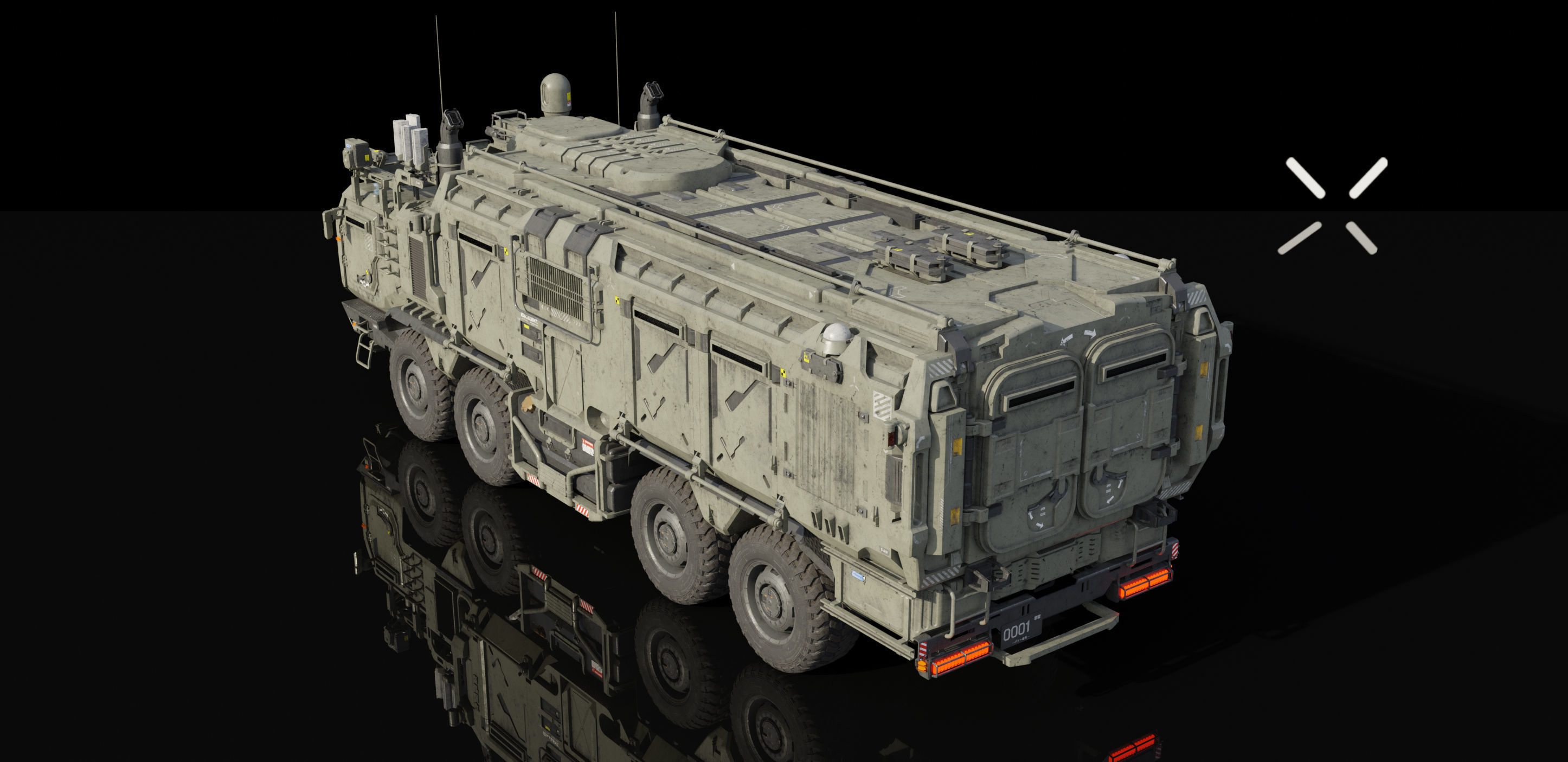 military cyber track 3D model rigged | CGTrader