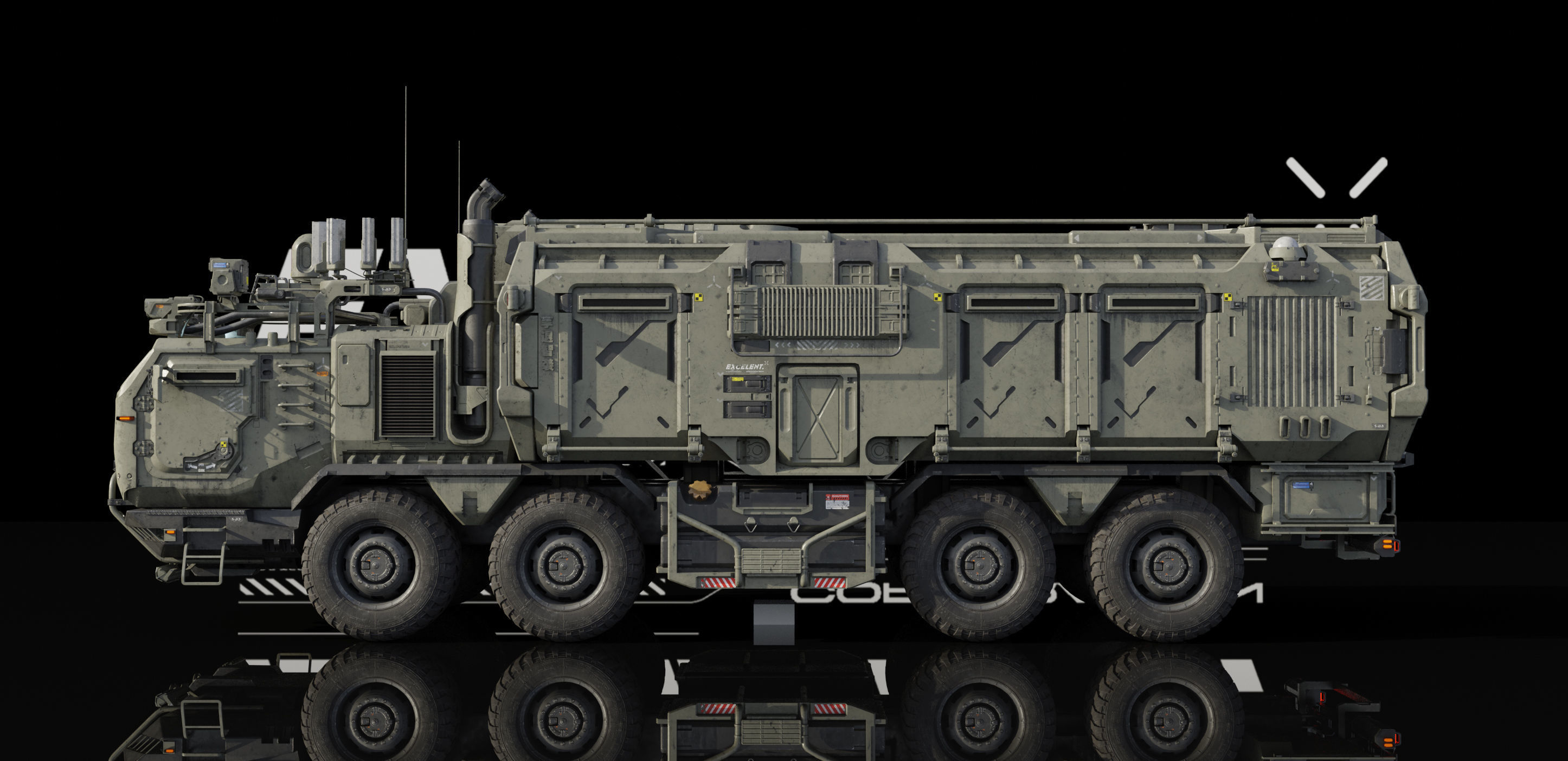 military cyber track 3D model rigged | CGTrader