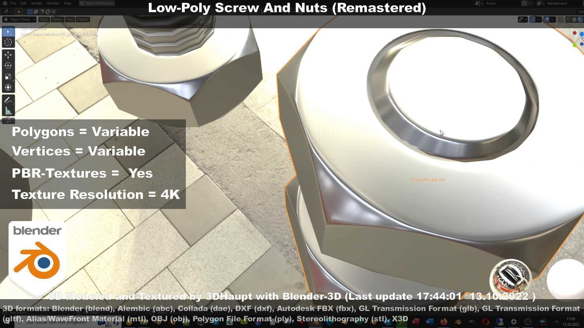 3D model Low-Poly Screw and Nuts - Remastered VR / AR / low-poly | CGTrader