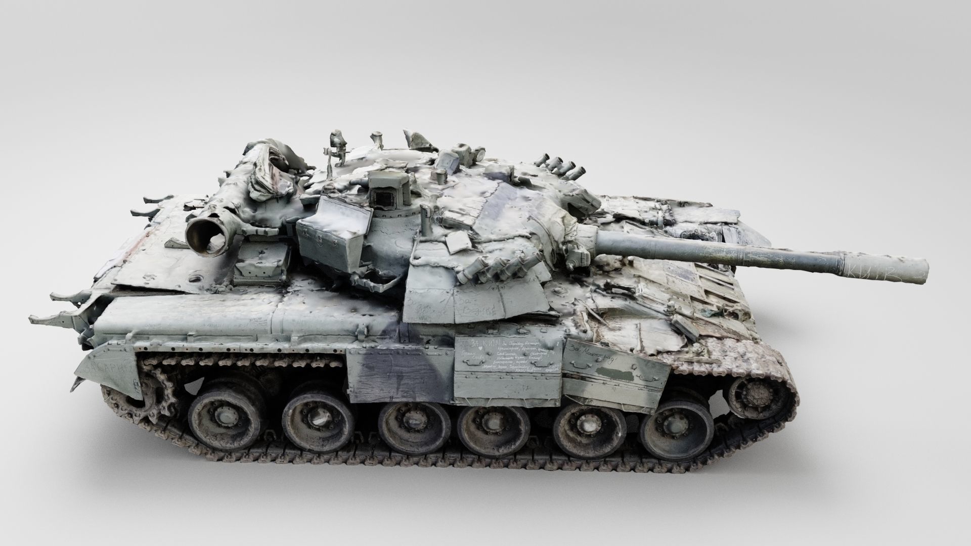 Russian T-72 tank destroyed by Ukrainian army 3D model | CGTrader