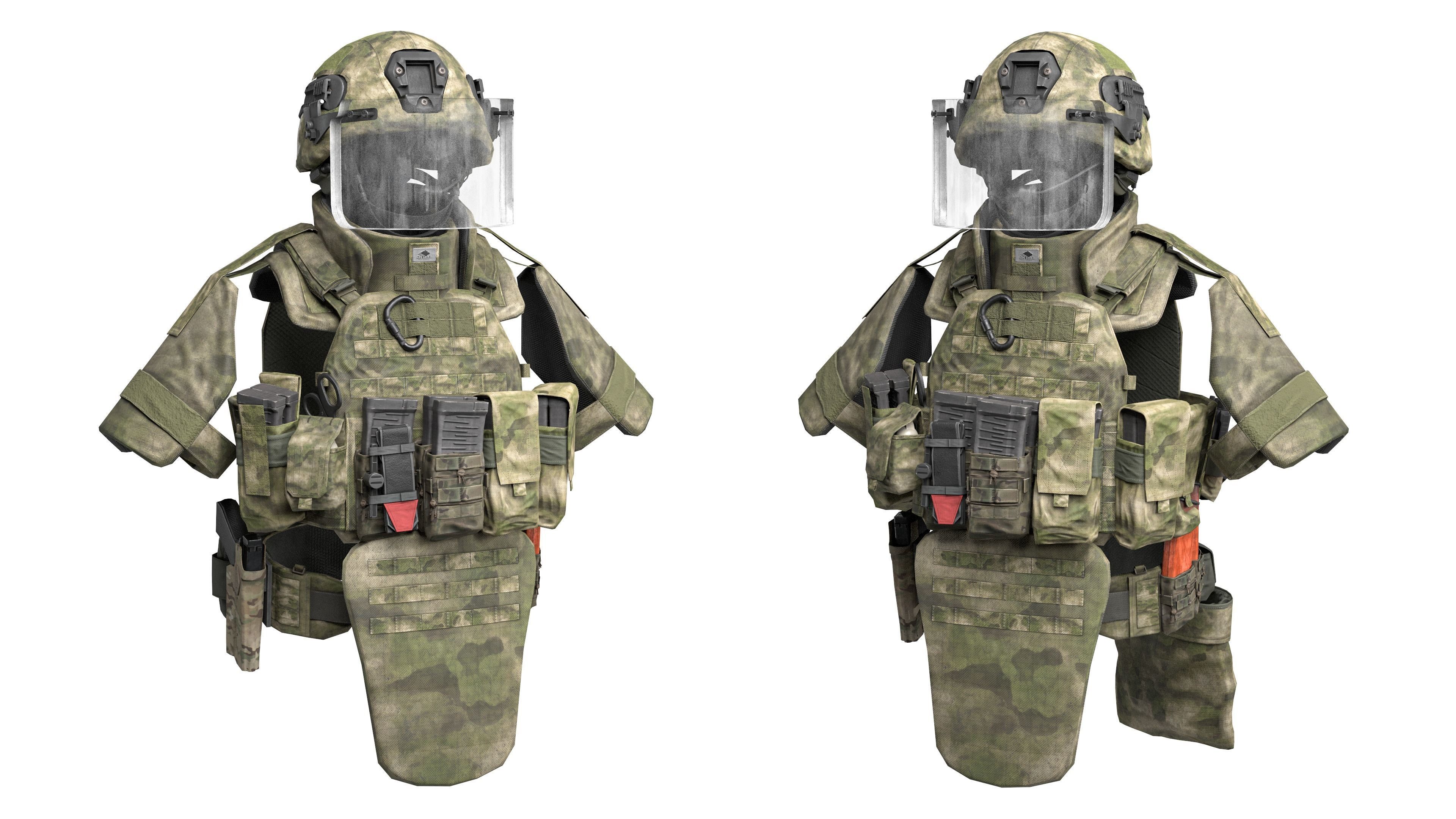3D model MILITARY Game Ready Character Russian Assault Soldier VR / AR ...
