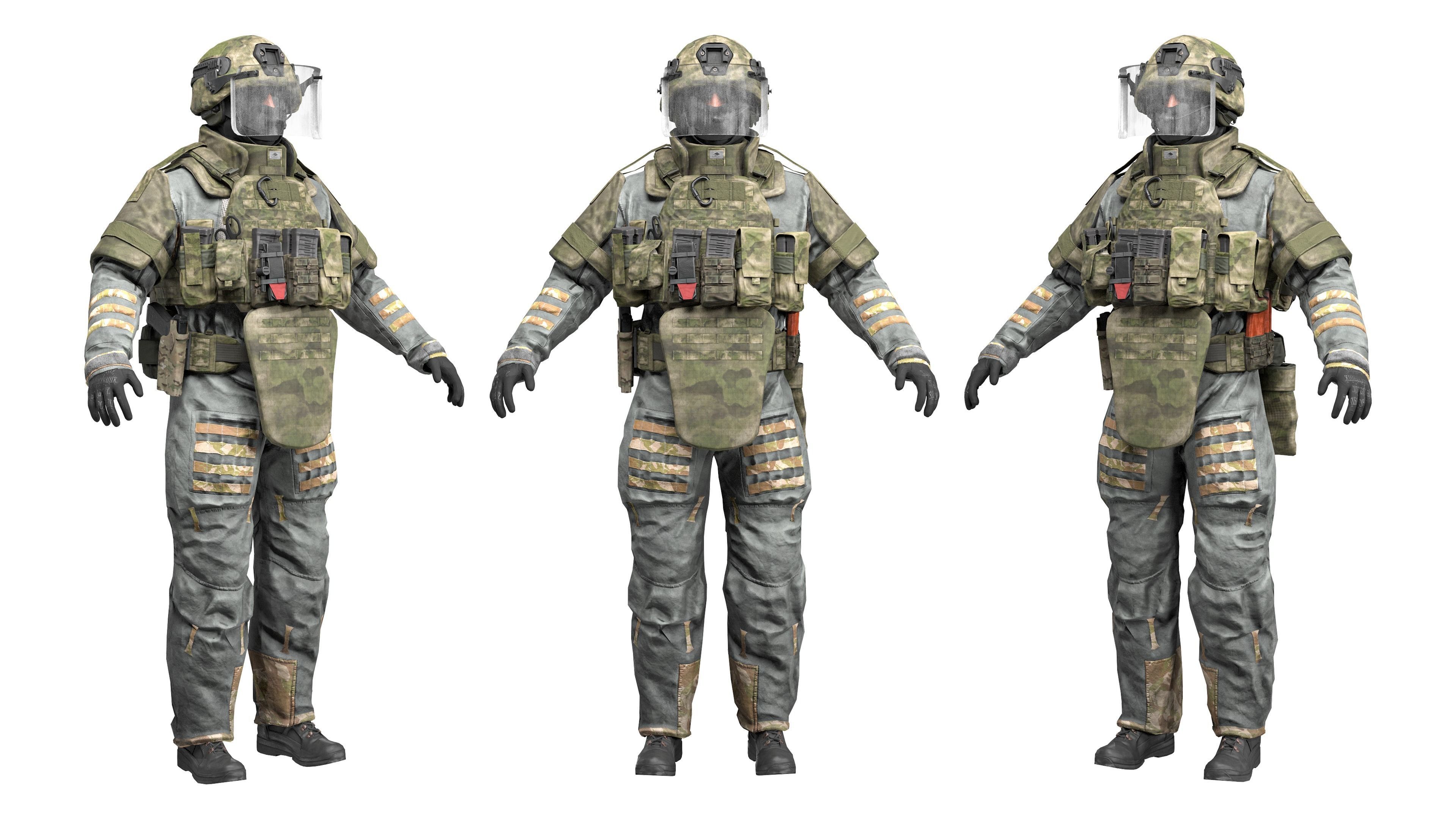 3D model MILITARY Game Ready Character Russian Assault Soldier VR / AR ...