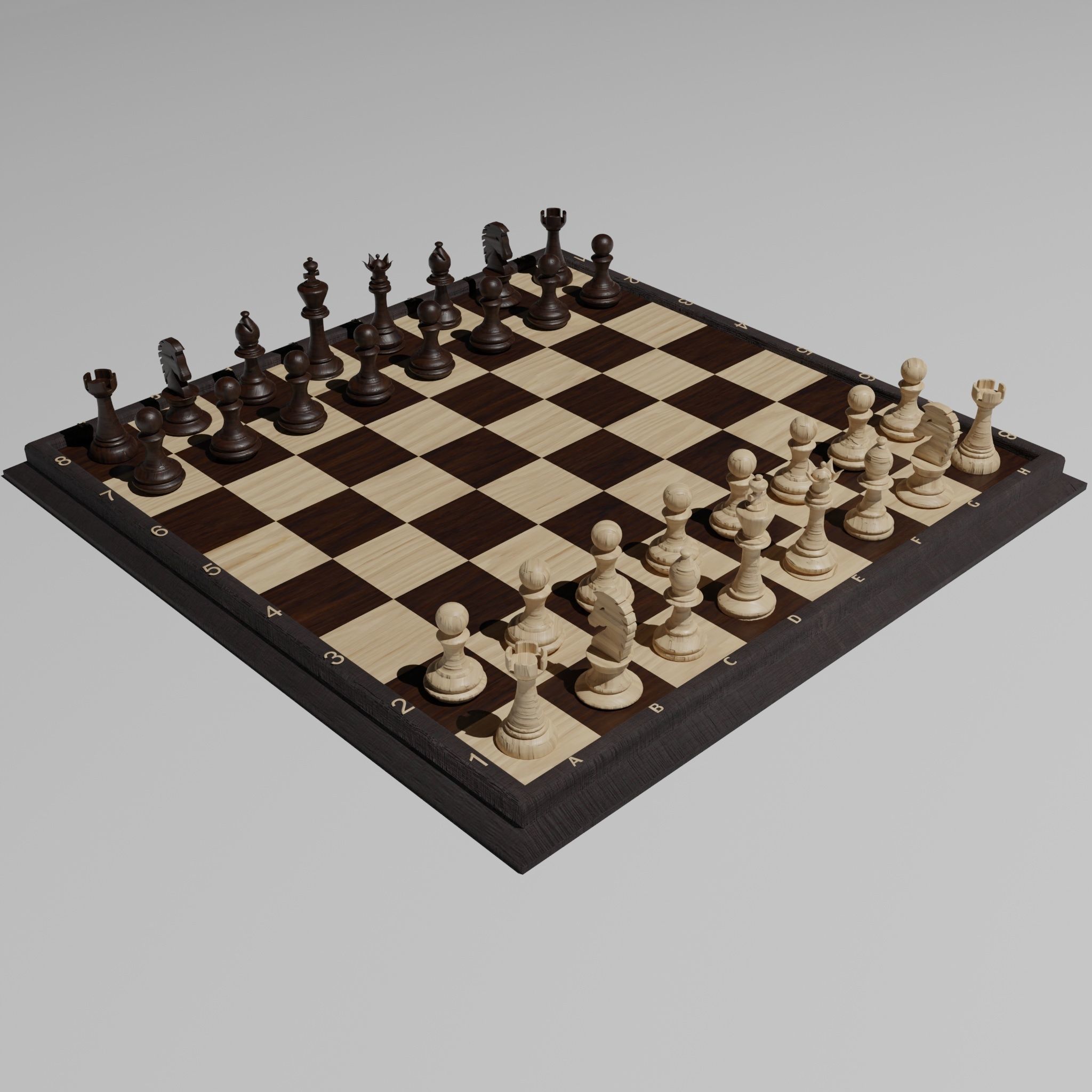 Chess set 02 3D model | CGTrader