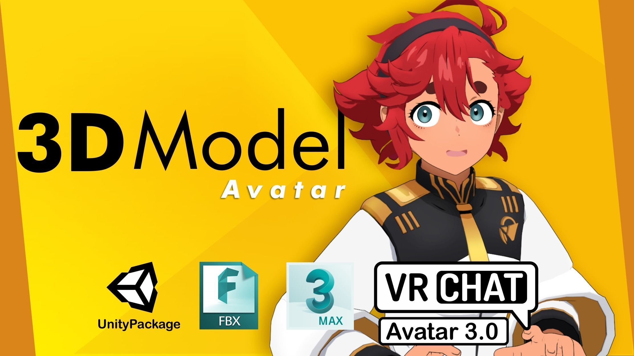 Suletta the Witch from Mercury VRChat avatar 3D model rigged | CGTrader