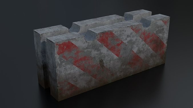 3D model Concrete road block low-poly VR / AR / low-poly | CGTrader