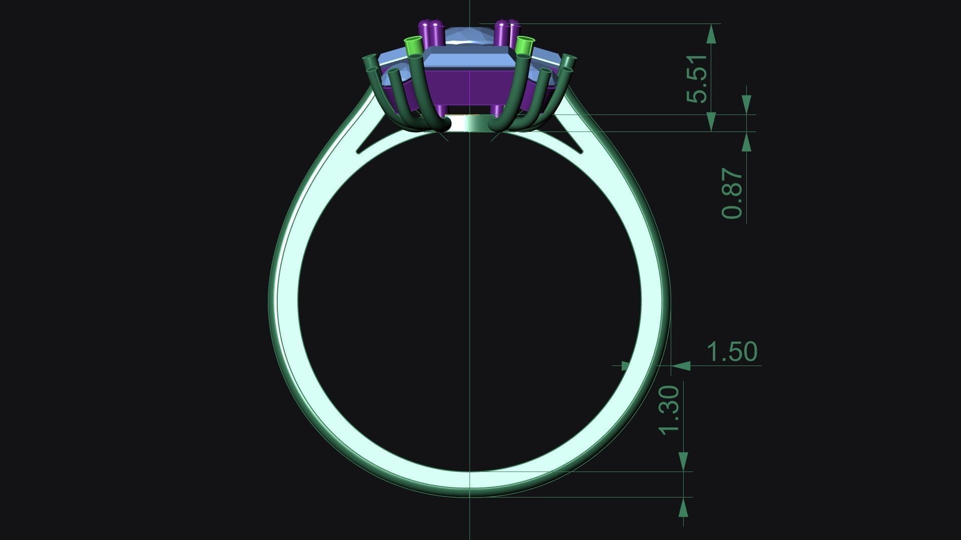 3D model rings women diamond gold VR / AR / low-poly | CGTrader